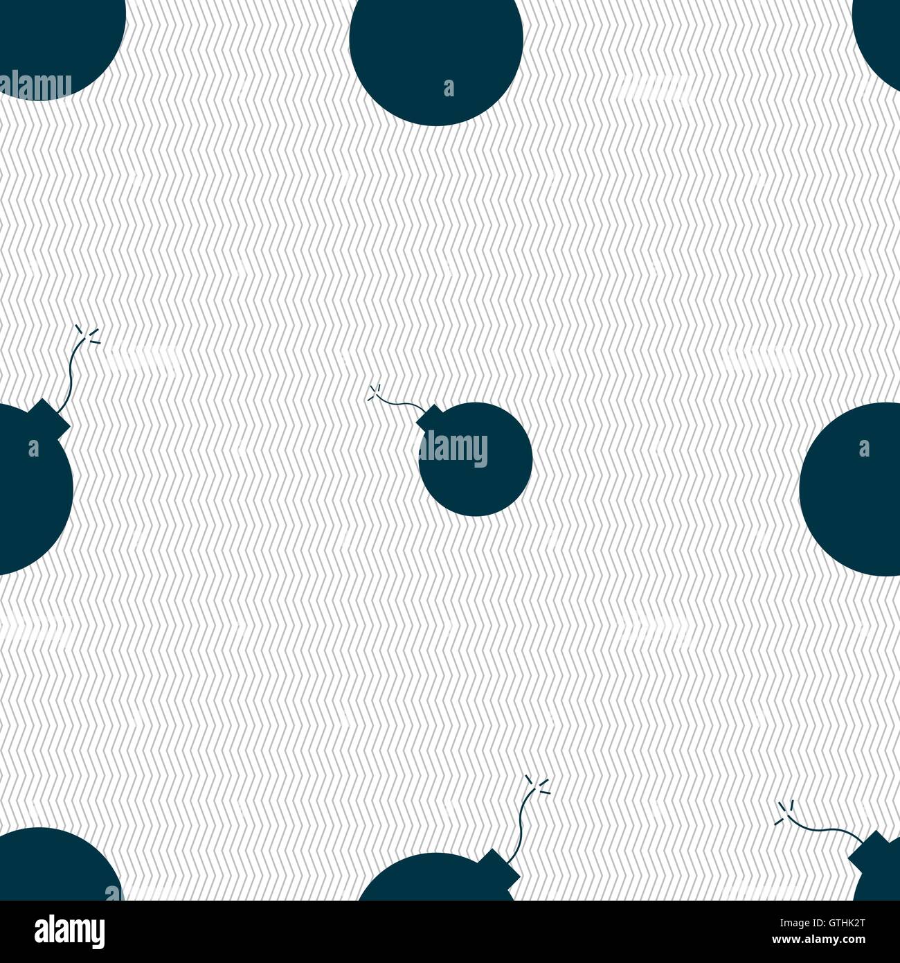 bomb icon sign. Seamless pattern with geometric texture. Vector Stock ...