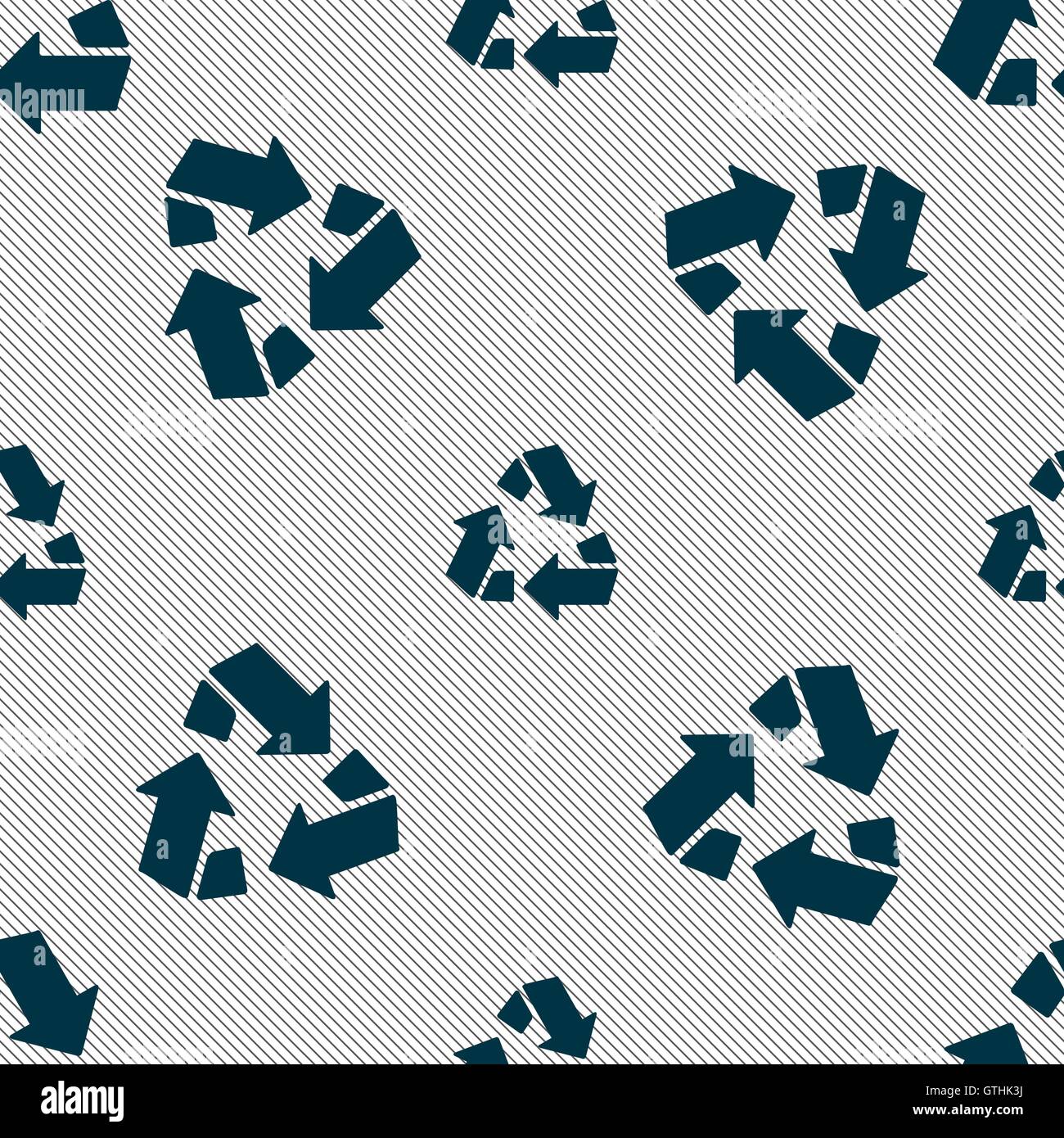 Recycle icon sign. Seamless pattern with geometric texture. Vector ...