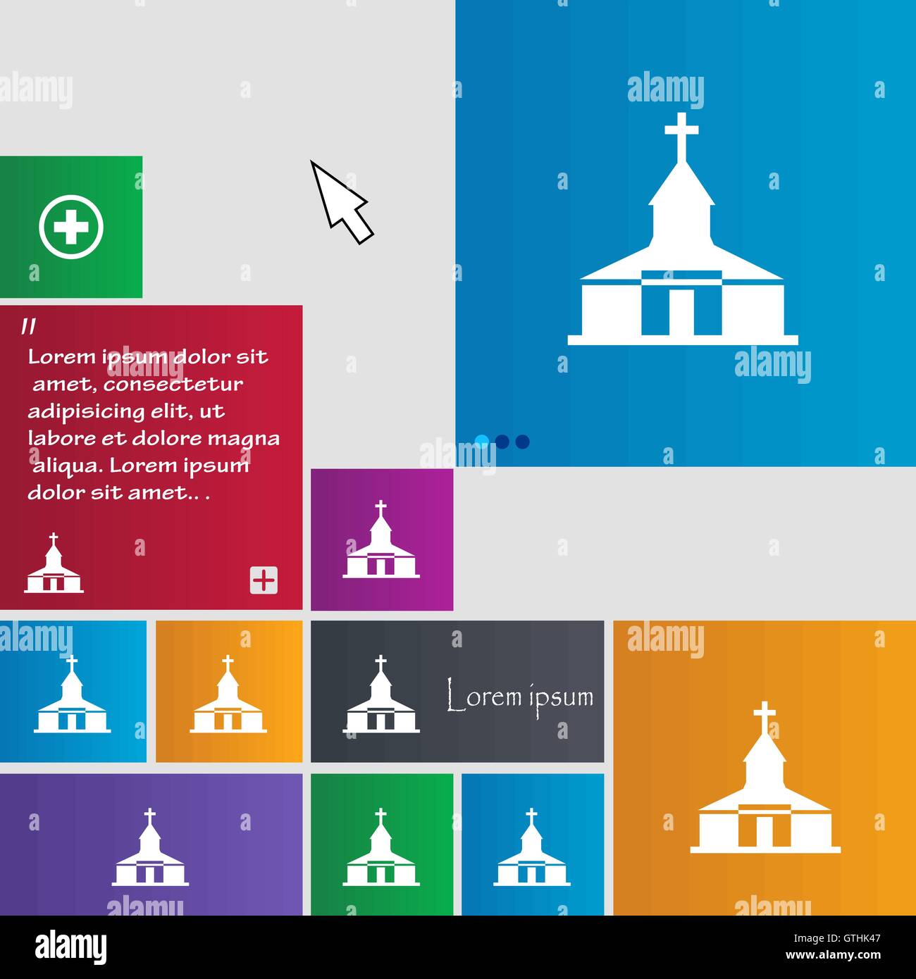 Church Icon sign. buttons. Modern interface website buttons with cursor pointer. Vector Stock ...