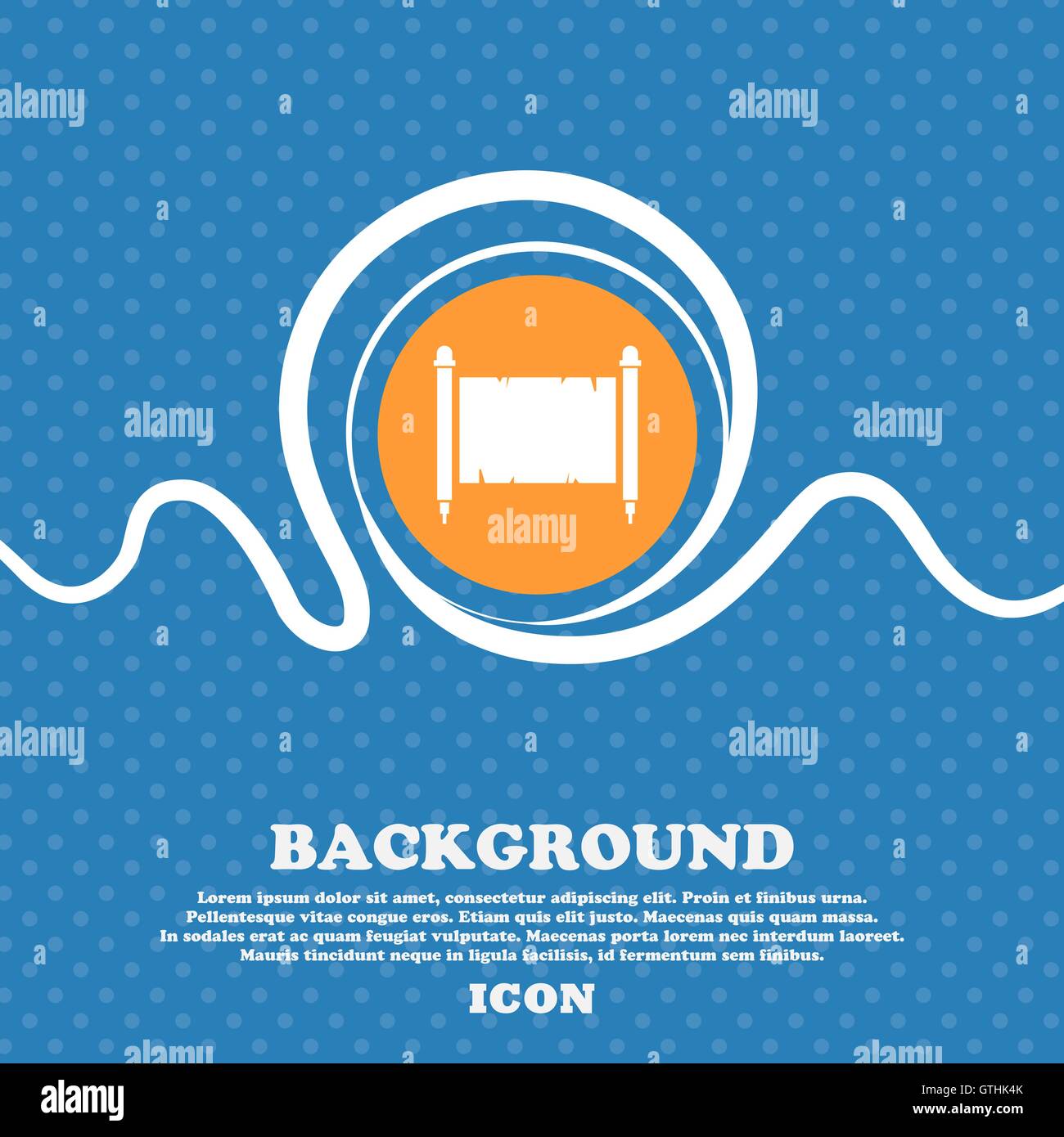 Ancient parchment sheet of paper sign. Blue and white abstract ...