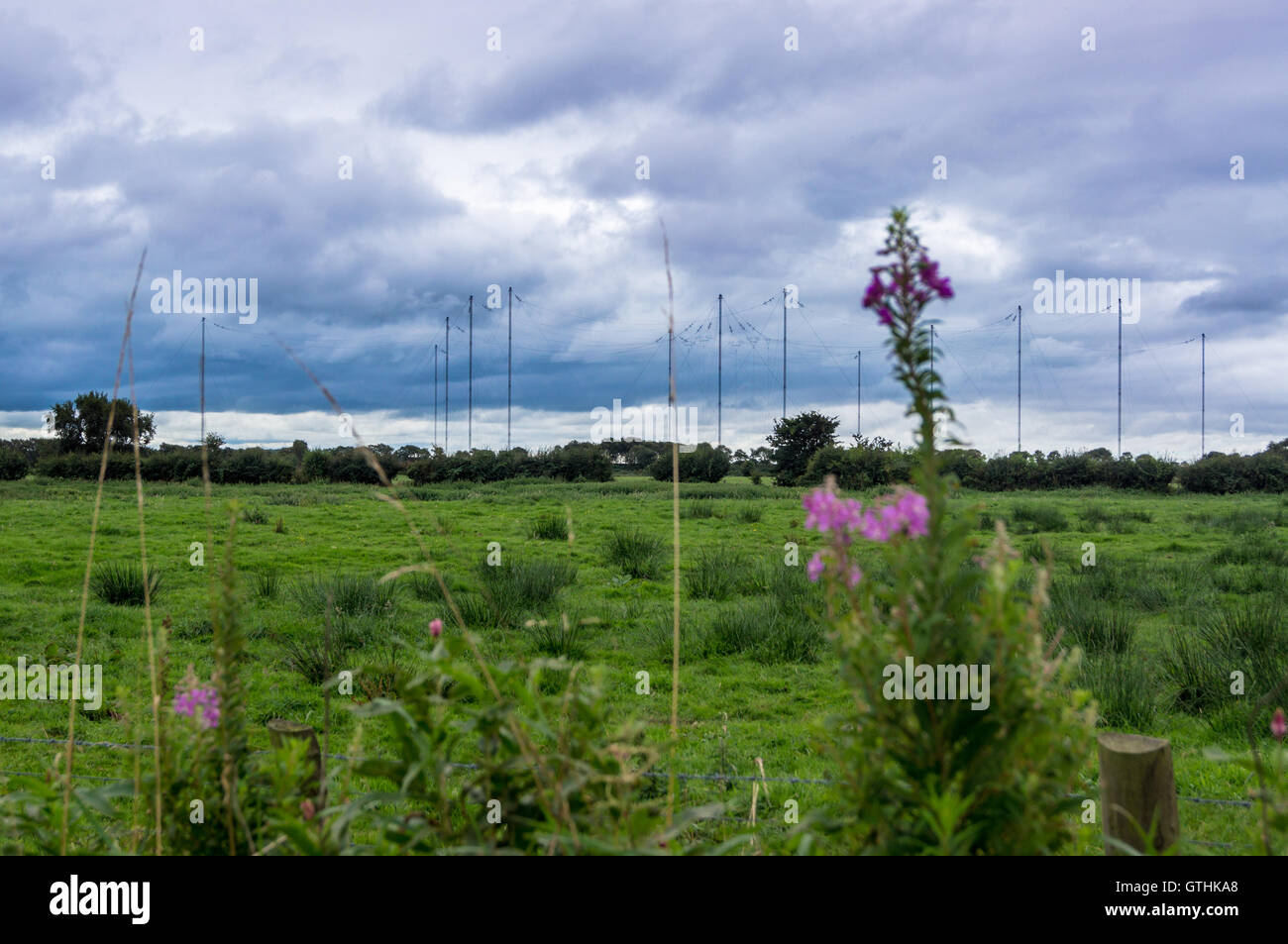 VLF transmitter masts, Anthorn radio station, Bowness Common, Campfield ...