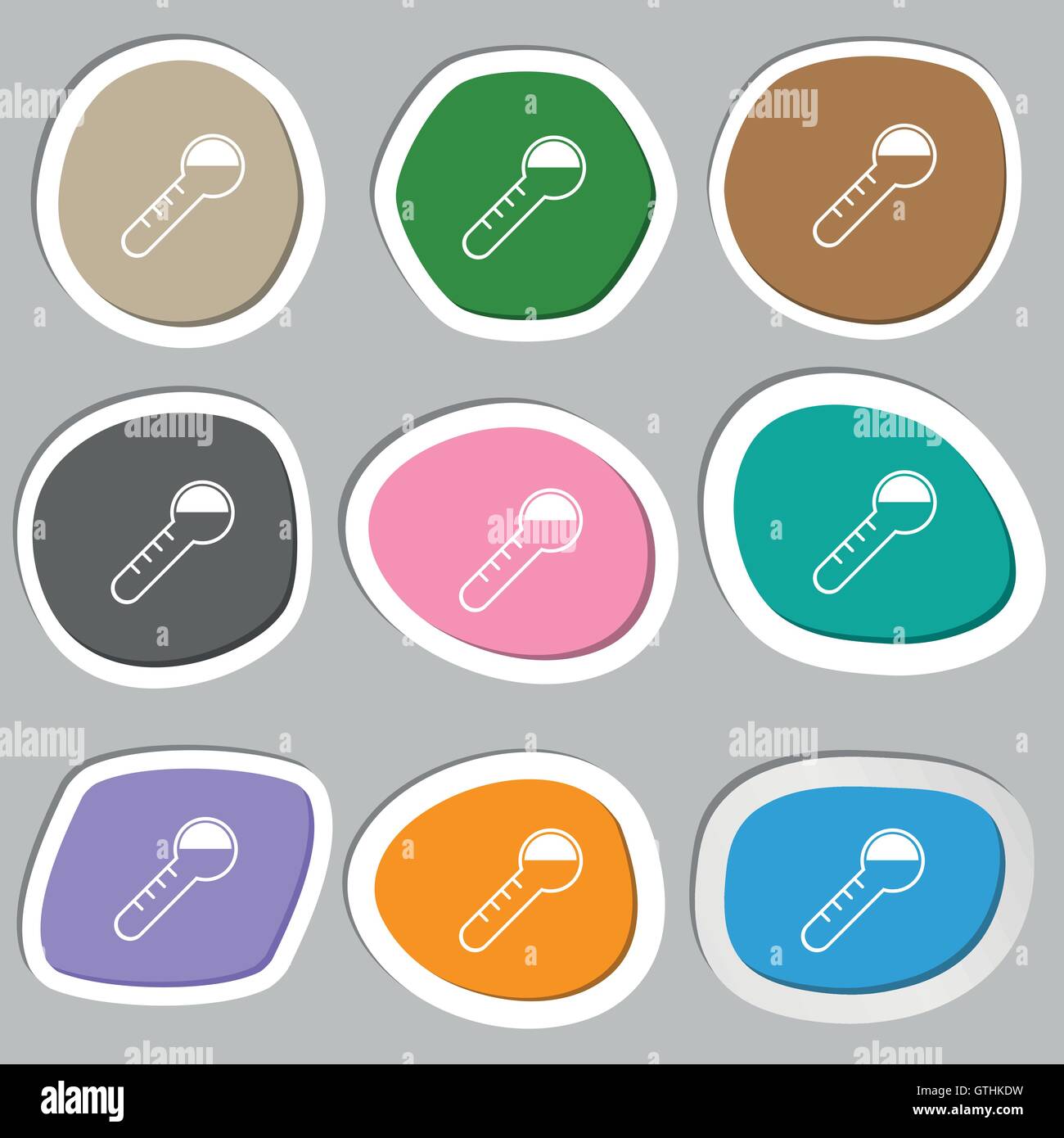 Thermometer icon symbols. Multicolored paper stickers. Vector Stock ...