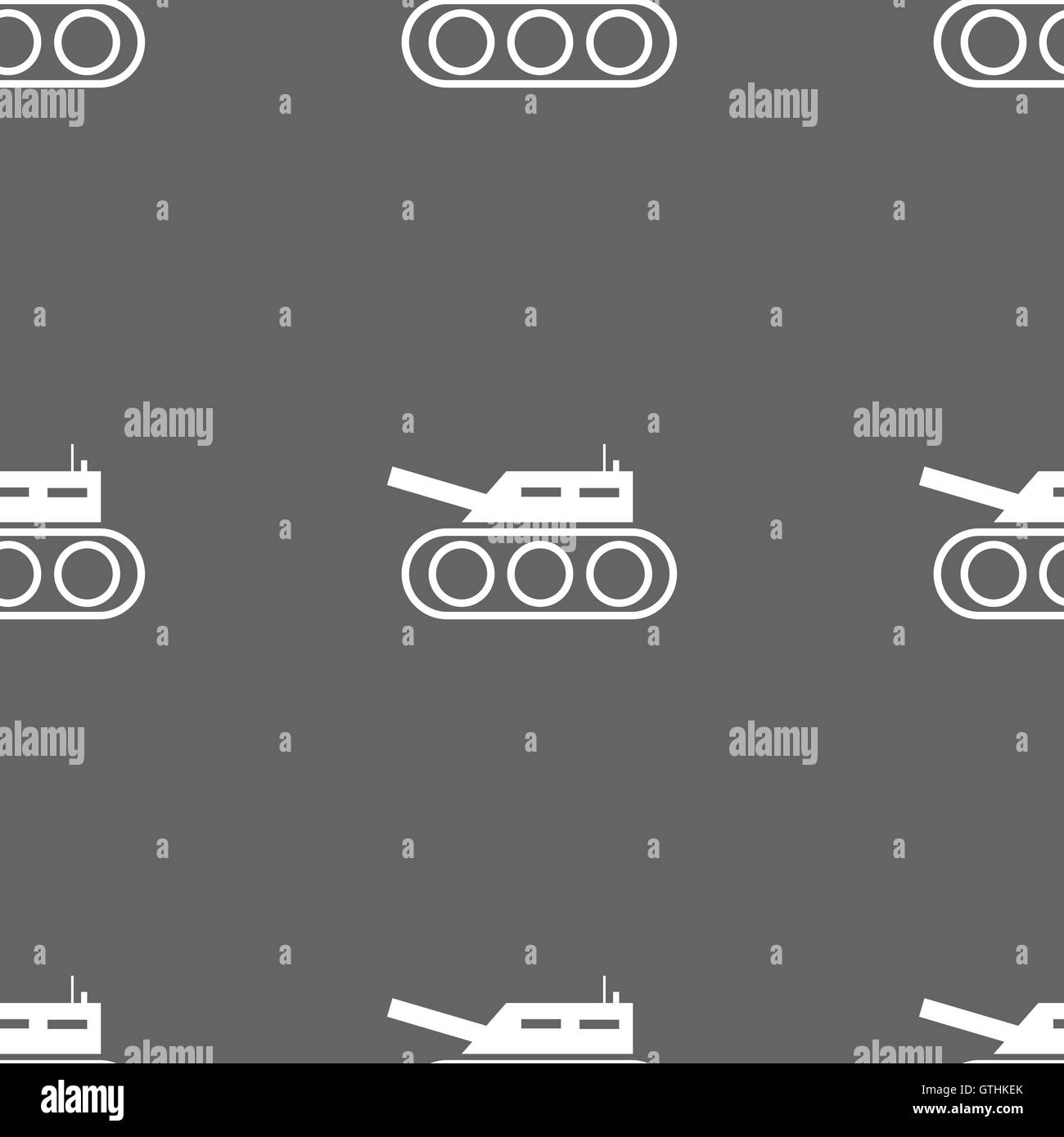 Tank, war, army icon sign. Seamless pattern on a gray background ...