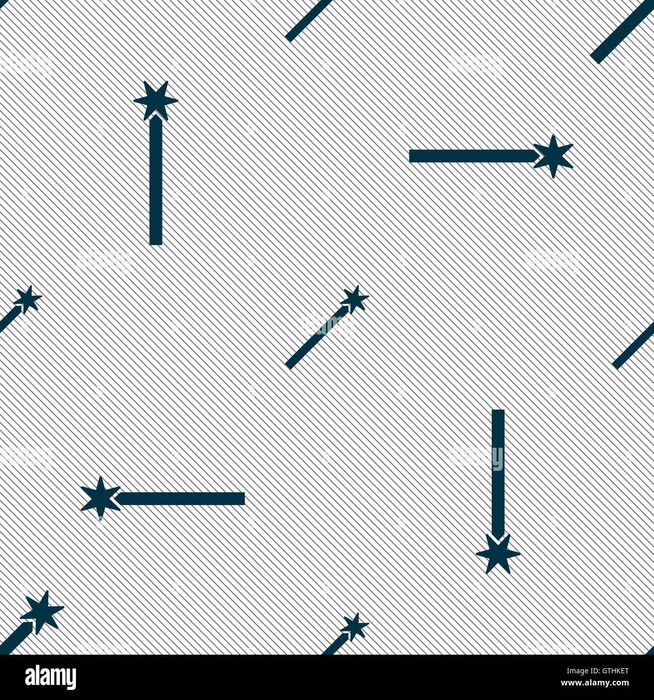 Magic Wand Icon sign. Seamless pattern with geometric texture. Vector ...
