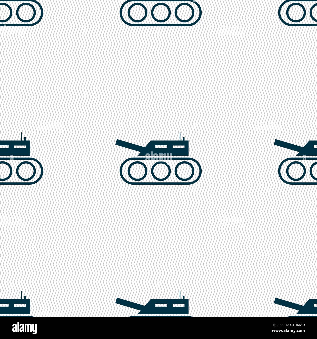 Tank, war, army icon sign. Seamless pattern with geometric texture ...