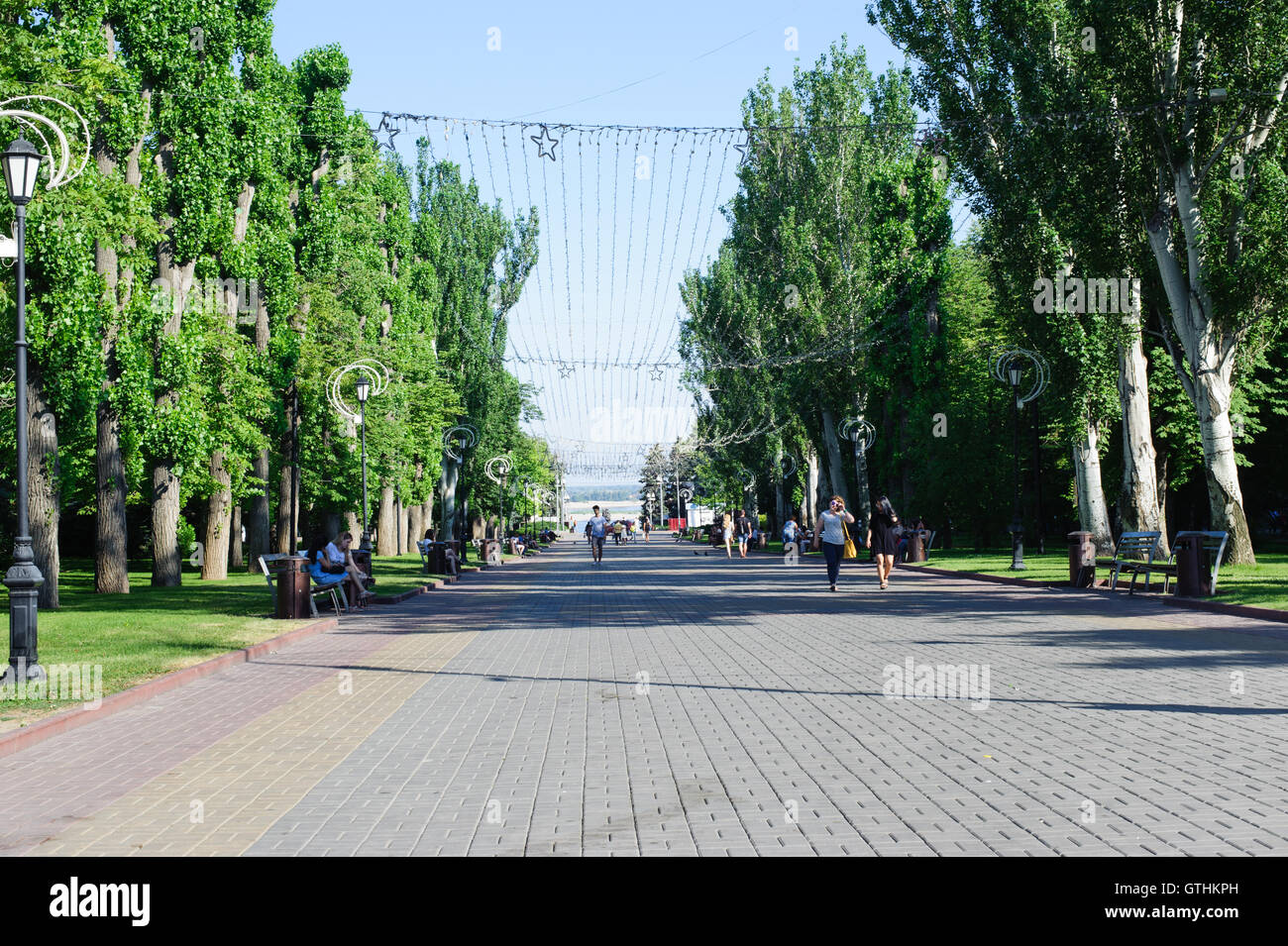 Volgograd, Russia - June 27, 2016: Beautiful view on pedestrian street ...