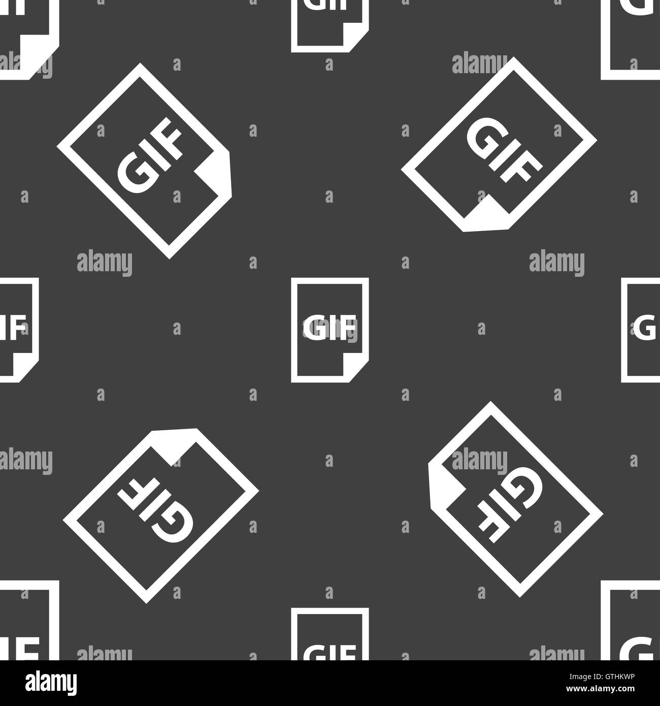 File GIF icon sign. Seamless pattern on a gray background. Vector Stock ...
