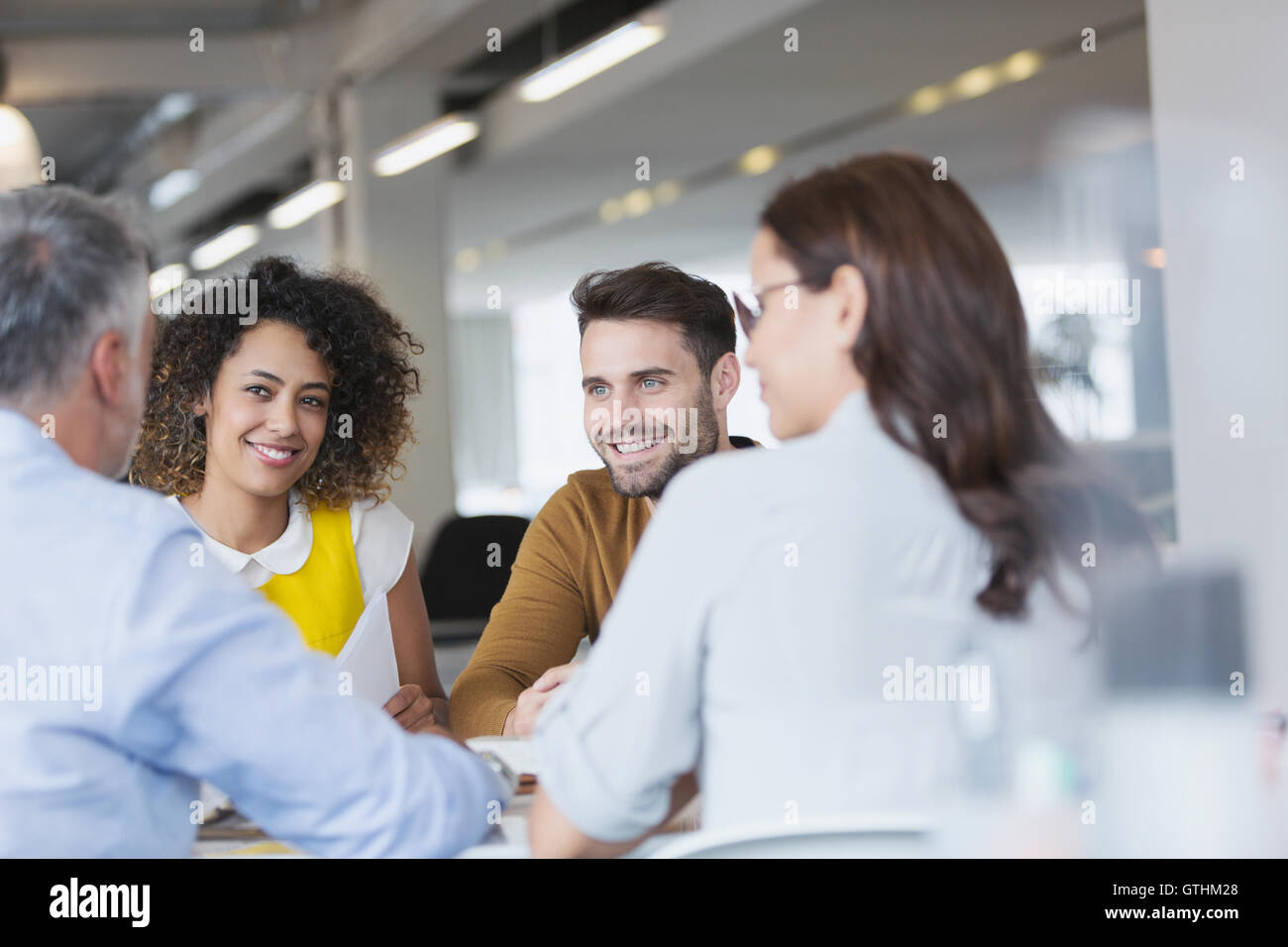 Business people talking in meeting Stock Photo - Alamy