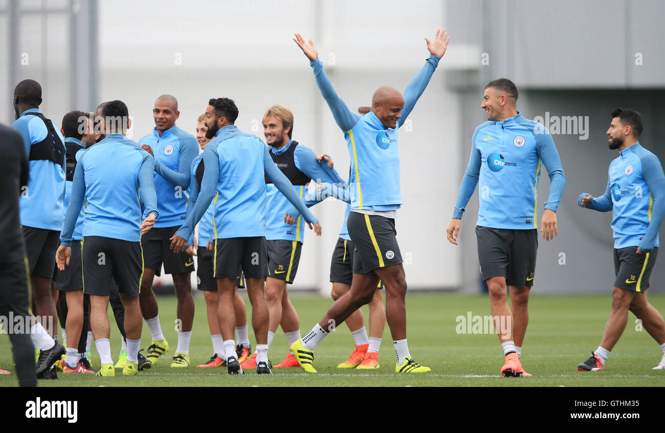 Manchester City's squad in training Stock Photo - Alamy