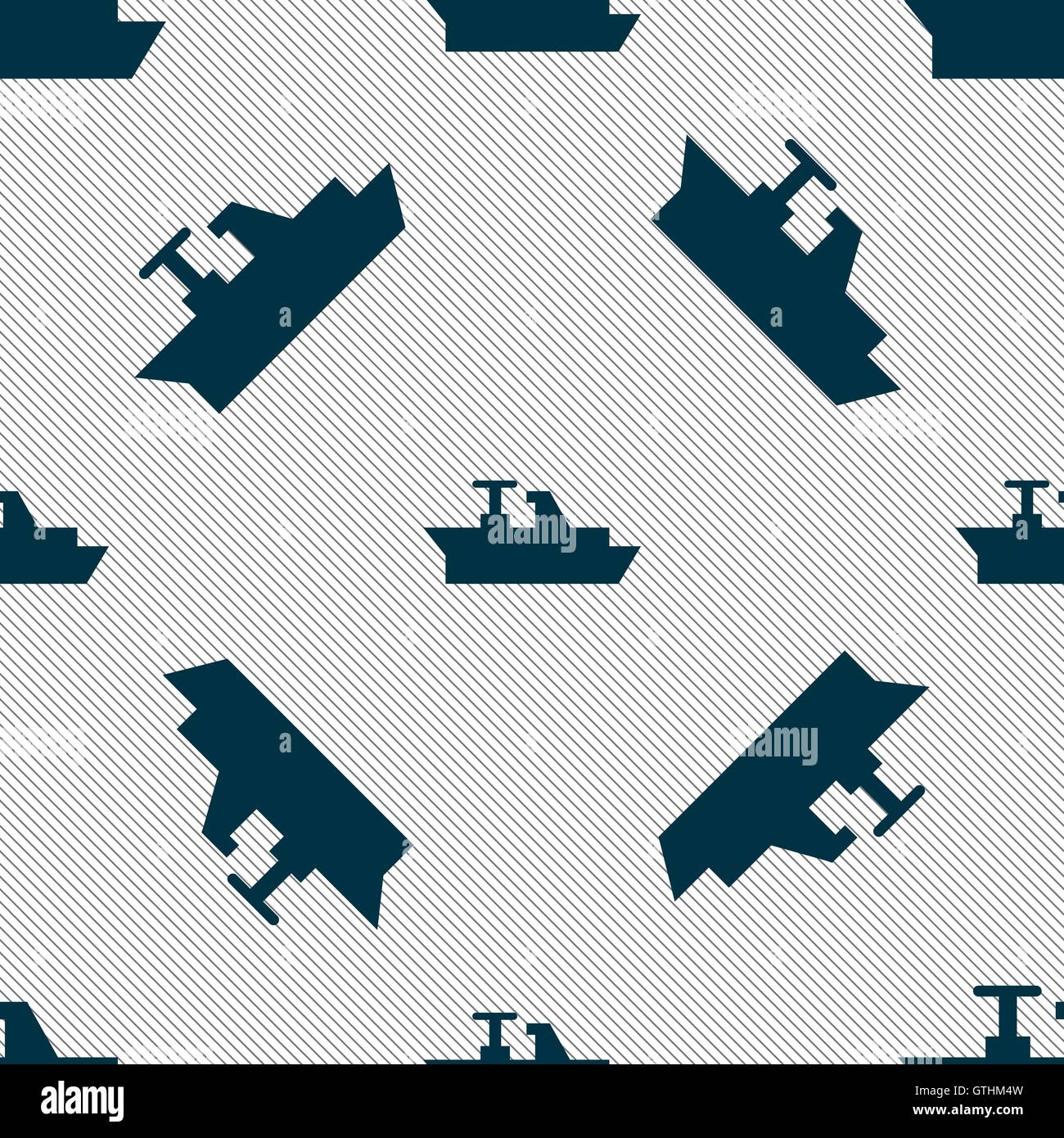 Ships, boats, cargo icon sign. Seamless pattern with geometric texture ...