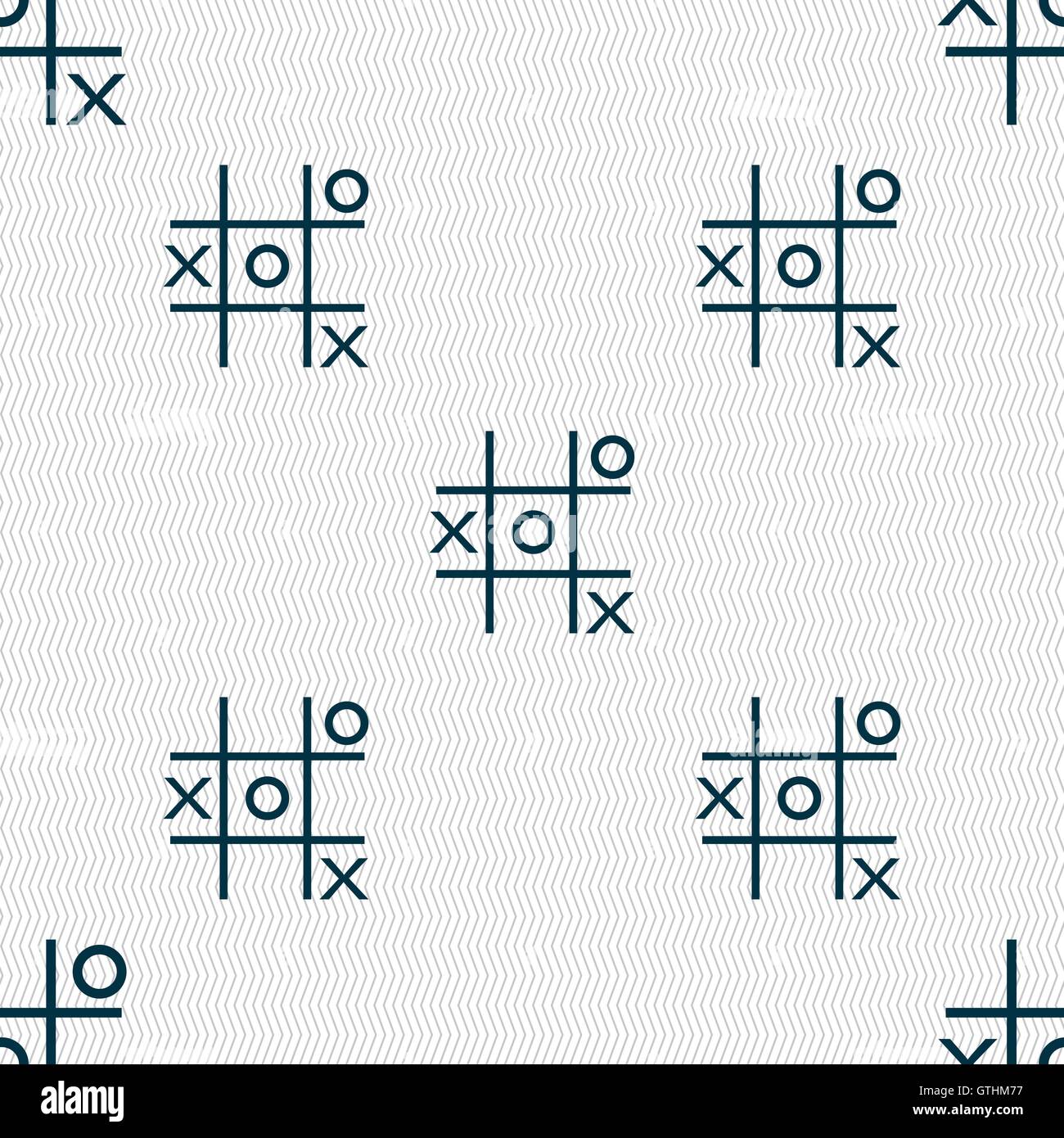 Tic tac toe game vector icon sign. Seamless pattern with geometric ...