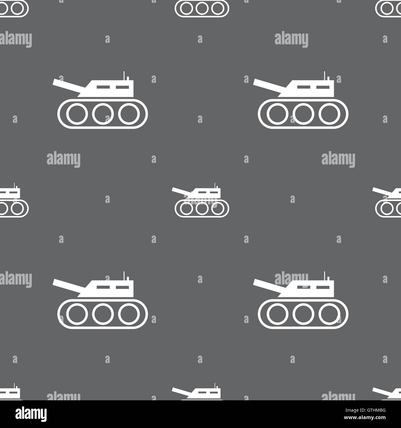 Tank, war, army icon sign. Seamless pattern on a gray background ...
