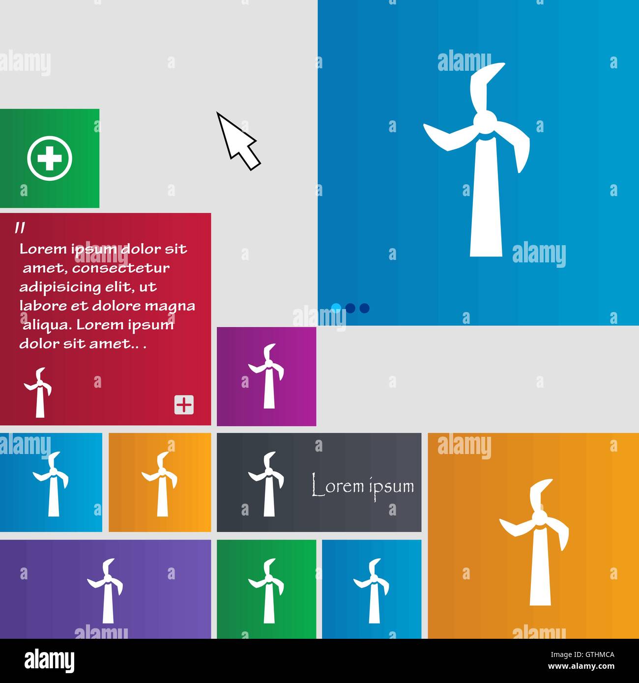 Windmill icon sign. buttons. Modern interface website buttons with cursor pointer. Vector Stock ...