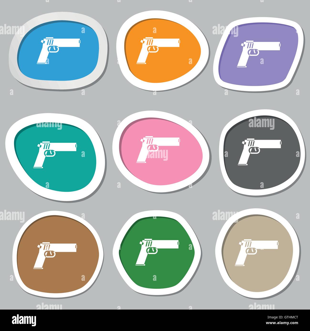 Hand gun vector hi-res stock photography and images - Alamy