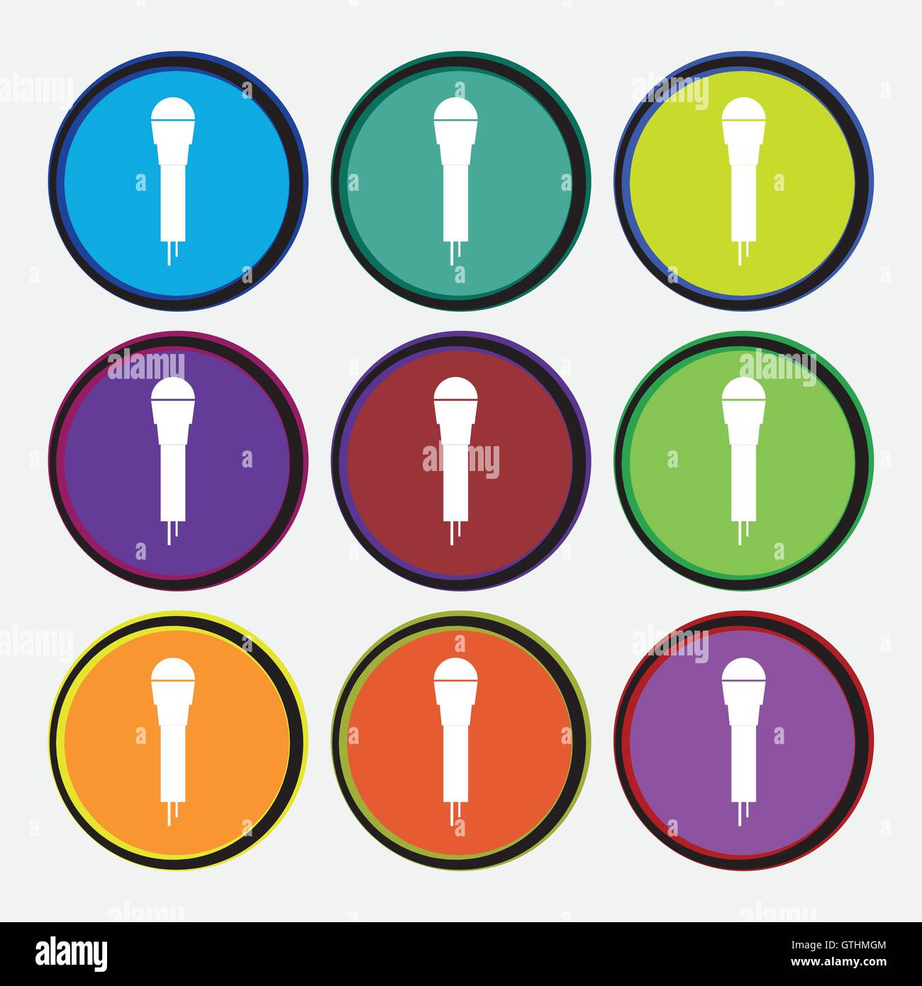 Vector music emblem microphone hi-res stock photography and images - Alamy