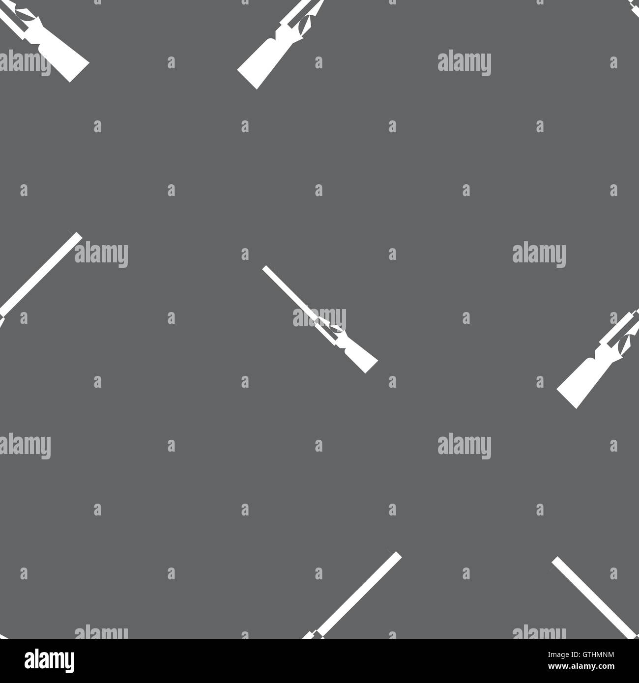 Shotgun icon sign. Seamless pattern on a gray background. Vector Stock ...