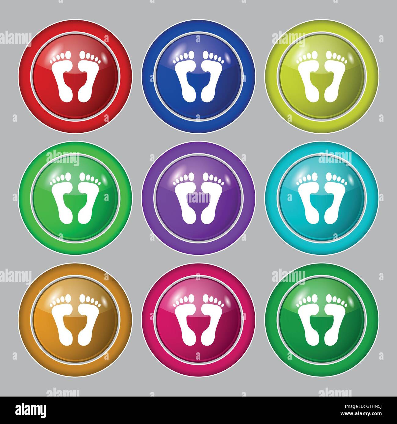 Food step Icon sign. symbol on nine round colourful buttons. Vector ...