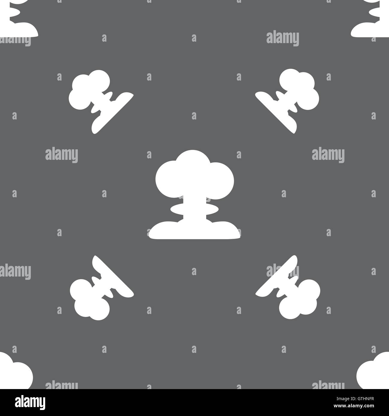 Explosion Icon sign. Seamless pattern on a gray background. Vector ...