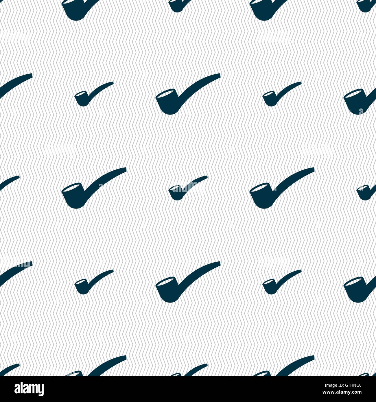 Smoking pipe icon sign. Seamless pattern with geometric texture. Vector ...