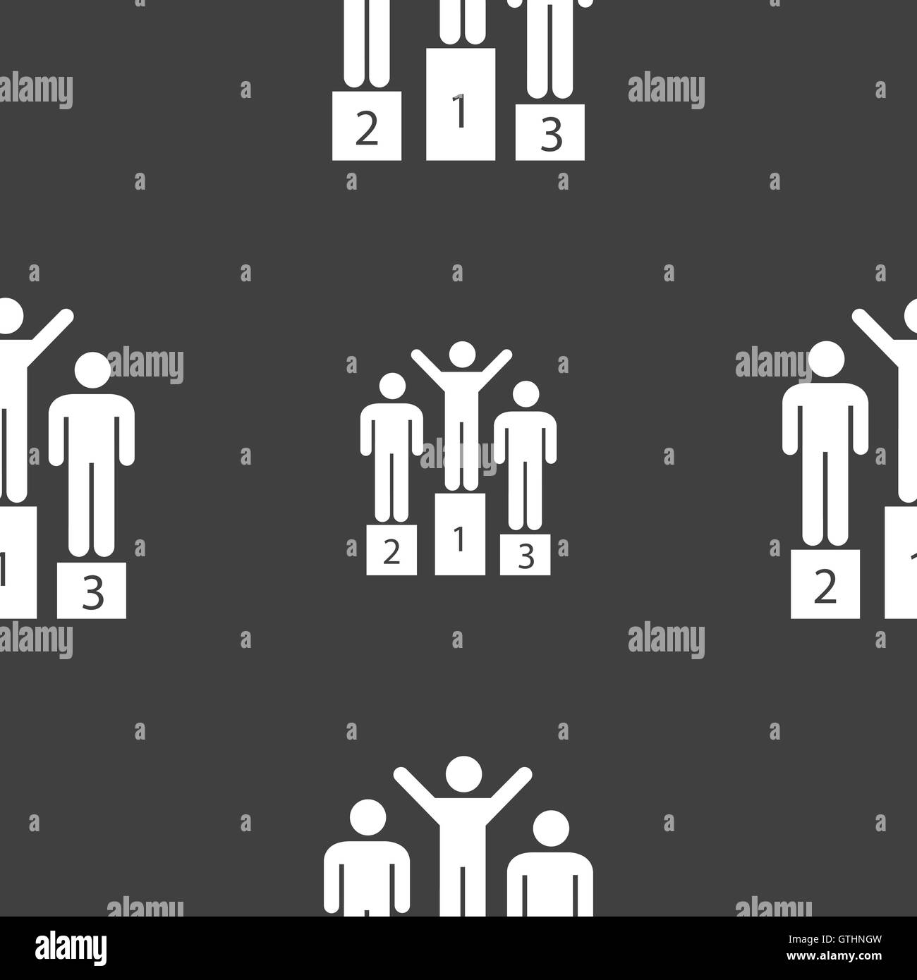 Winners Icon sign. Seamless pattern on a gray background. Vector Stock ...