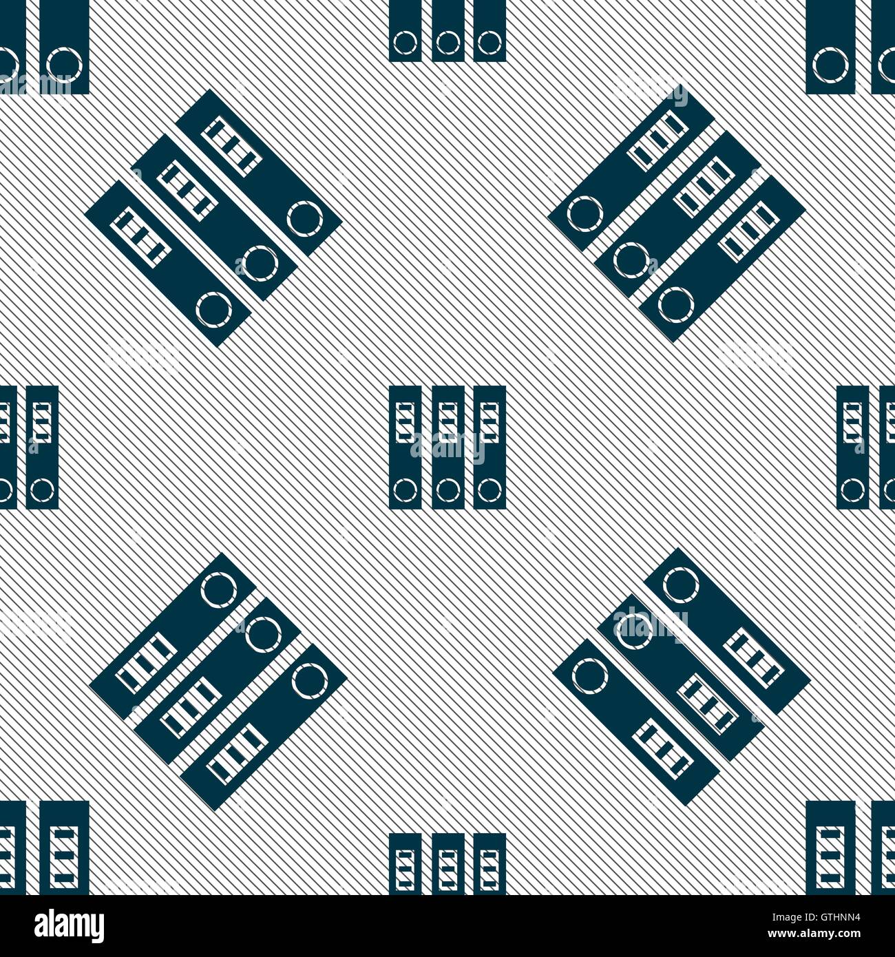 Folder icon sign. Seamless pattern with geometric texture. Vector Stock ...