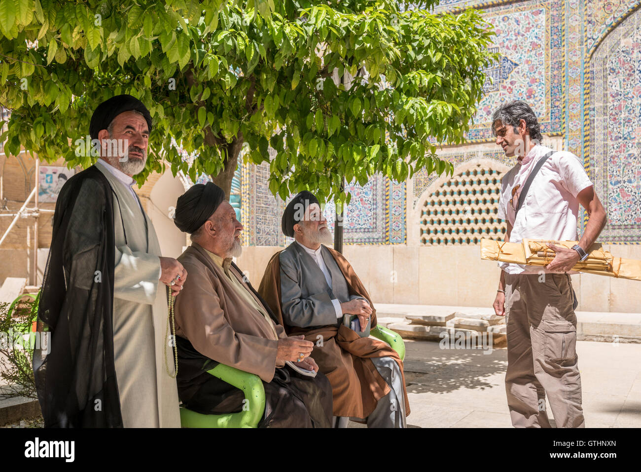 Historical Khan school in Shiraz, Iran. Akhoond or clerics. In Iran ...