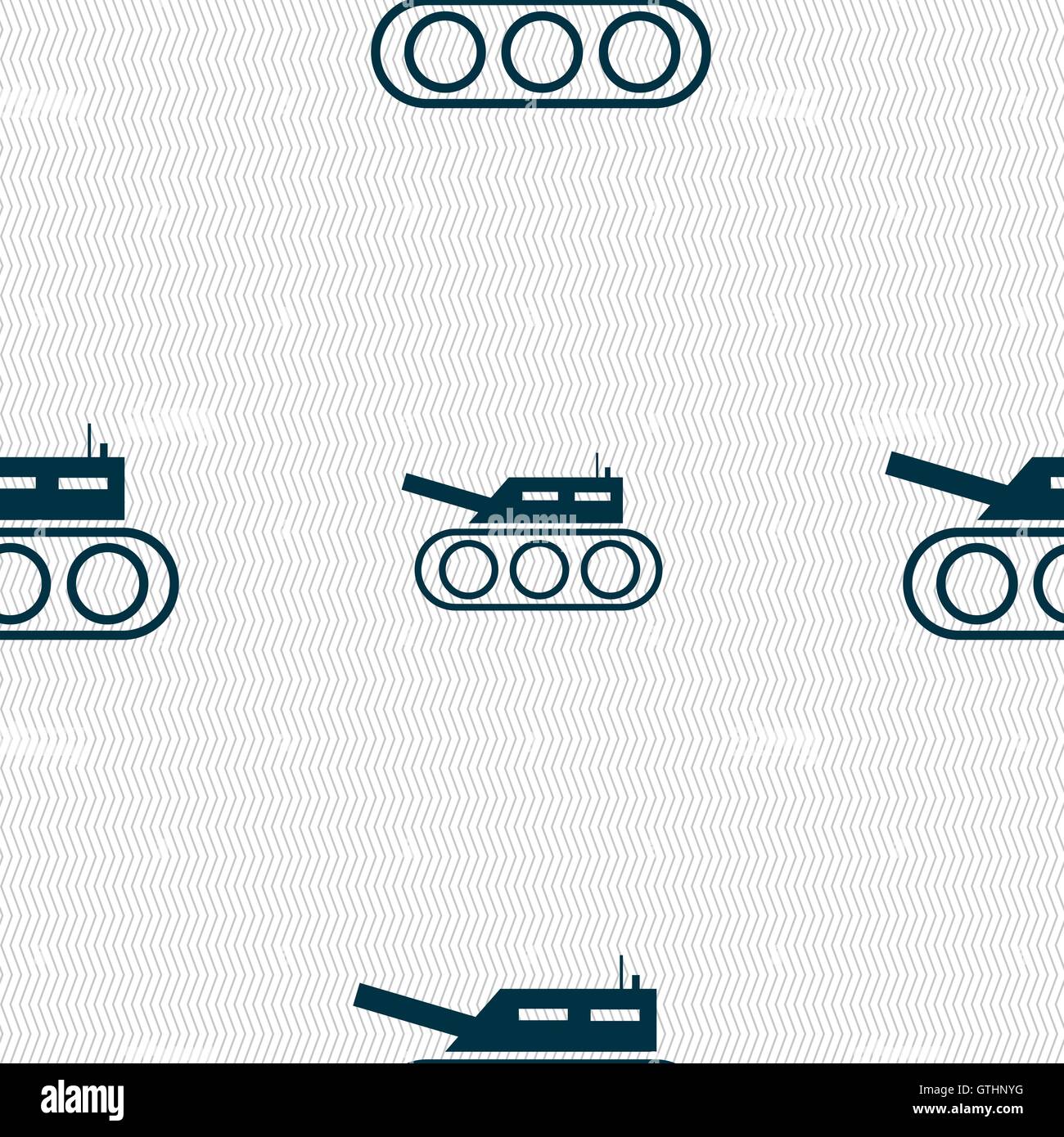 Tank, war, army icon sign. Seamless pattern with geometric texture ...