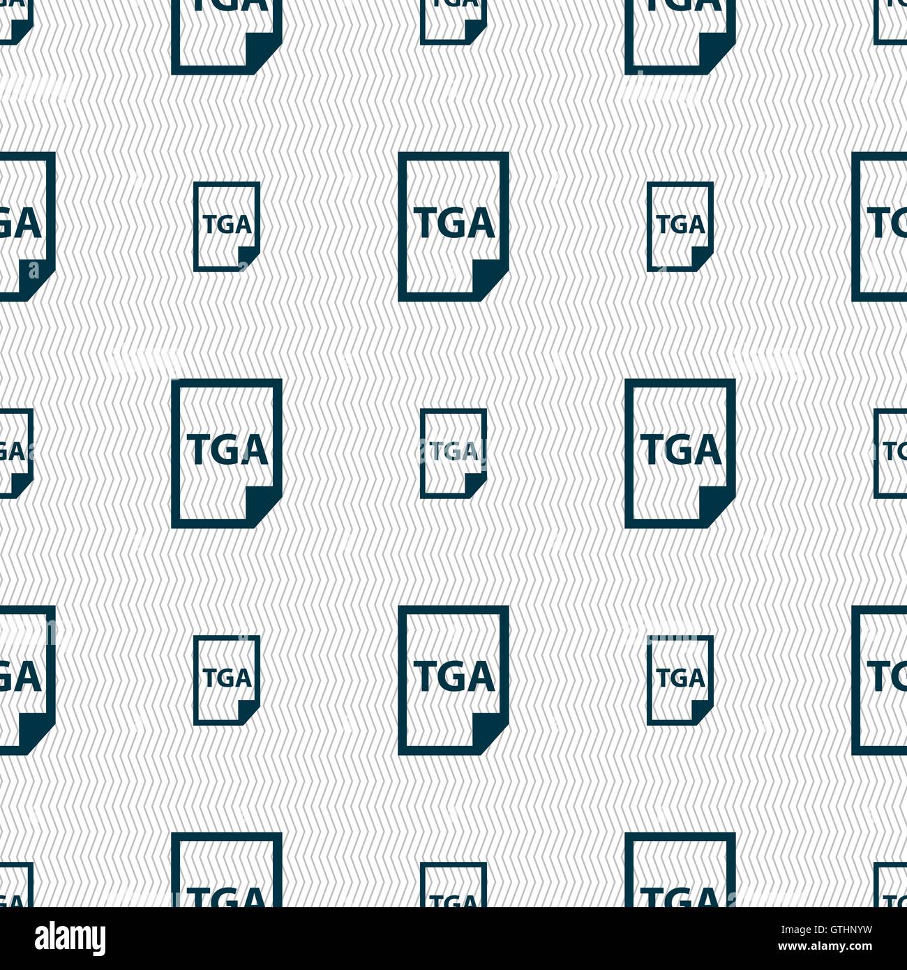 Image File type Format TGA icon sign. Seamless pattern with geometric ...