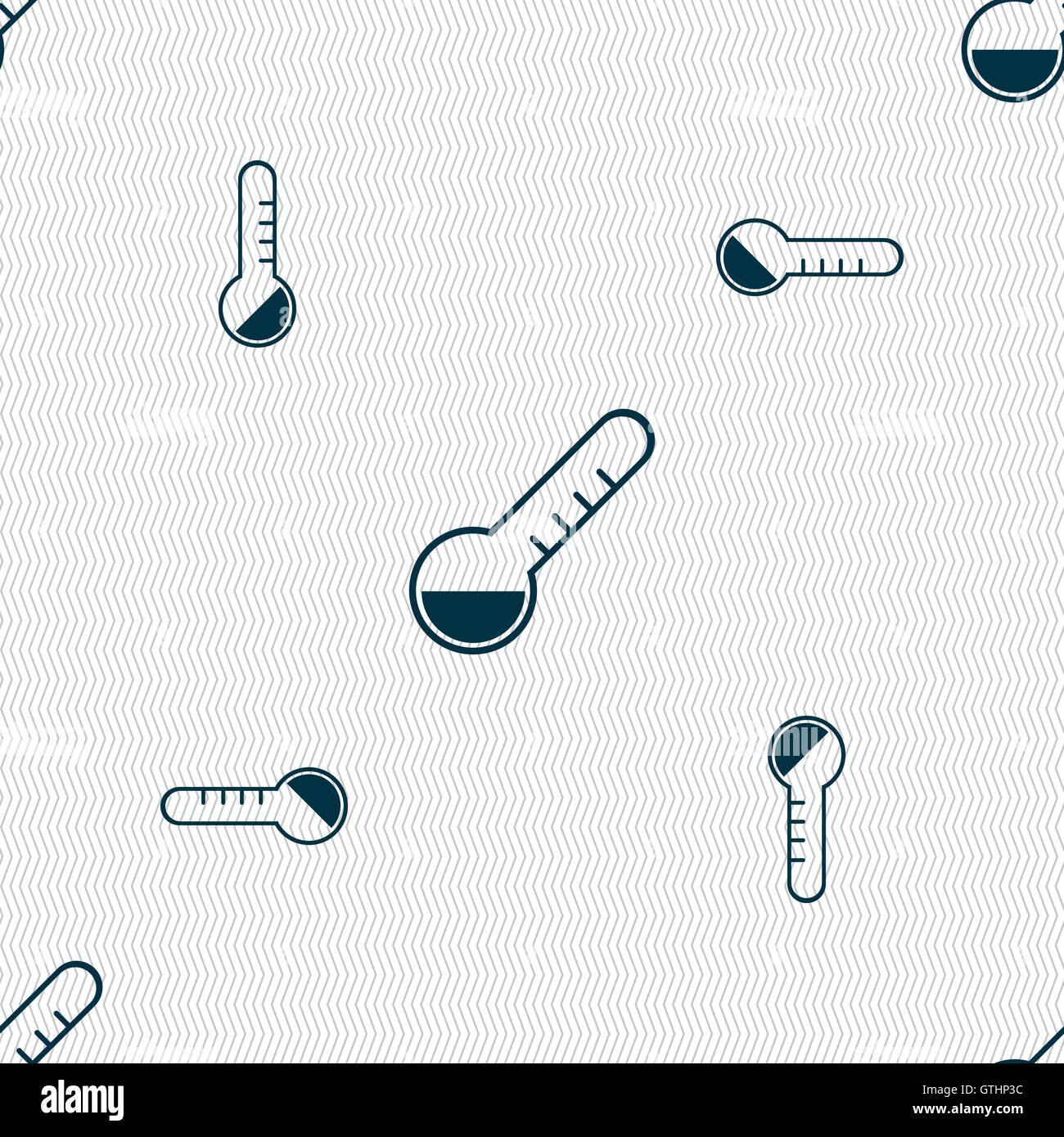 Thermometer icon sign. Seamless pattern with geometric texture. Vector ...