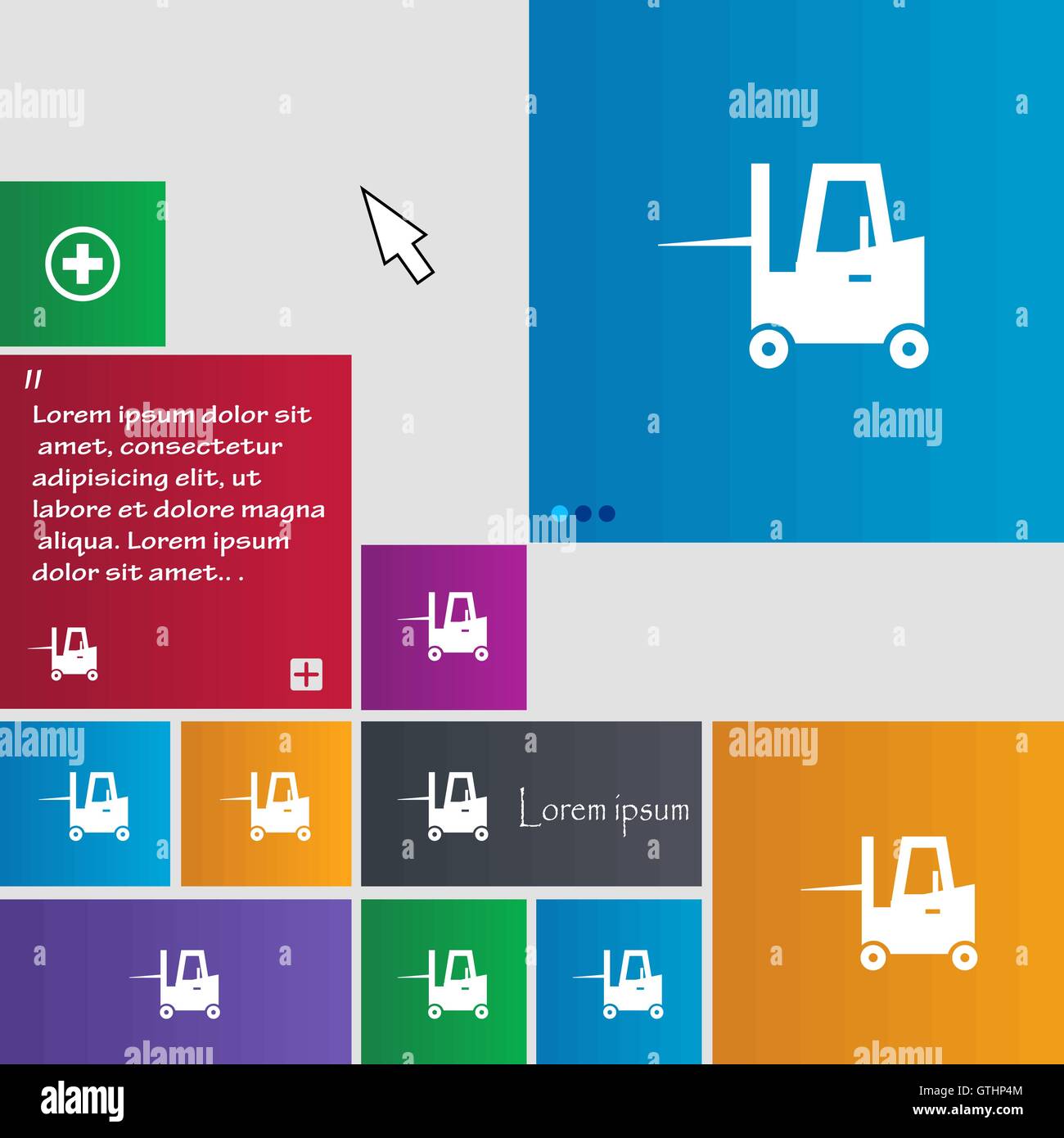 Forklift icon sign. buttons. Modern interface website buttons with ...