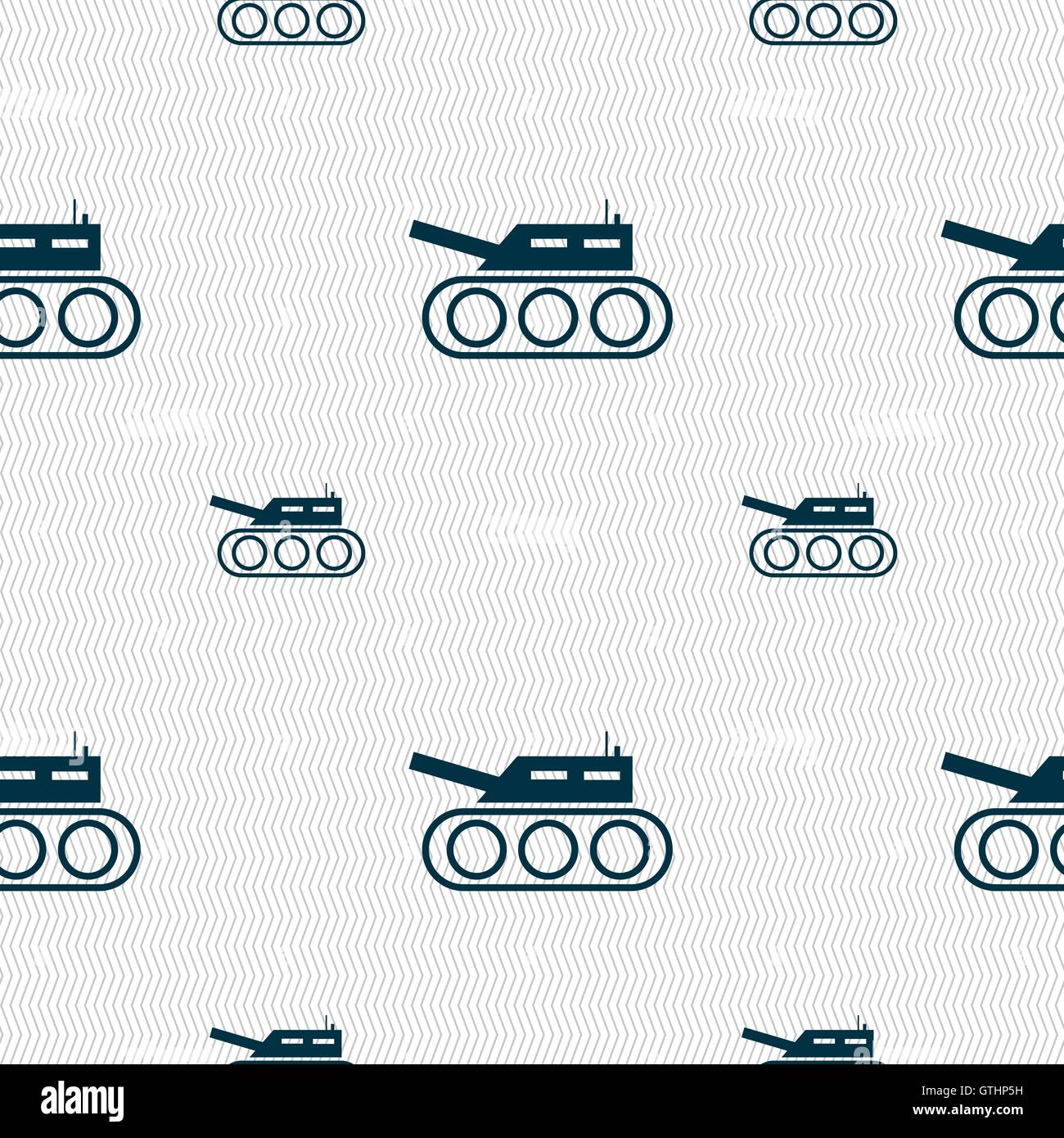 Tank, war, army icon sign. Seamless pattern with geometric texture ...