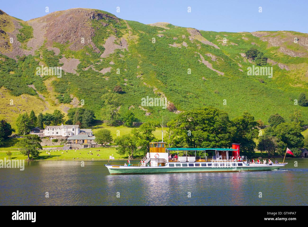 Tourists enjoying a cruise aboard an Ullswater Steamer. Howtown Wyke ...