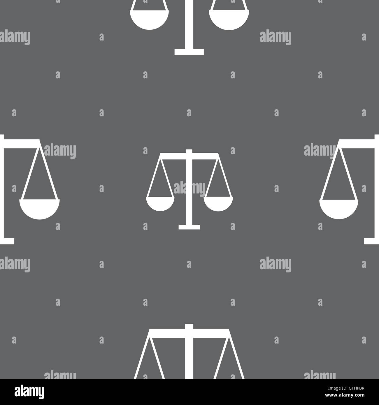 Scales of Justice icon sign. Seamless pattern on a gray background ...