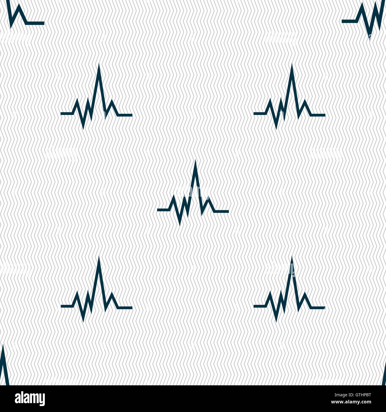 pulse Icon sign. Seamless pattern with geometric texture. Vector Stock ...