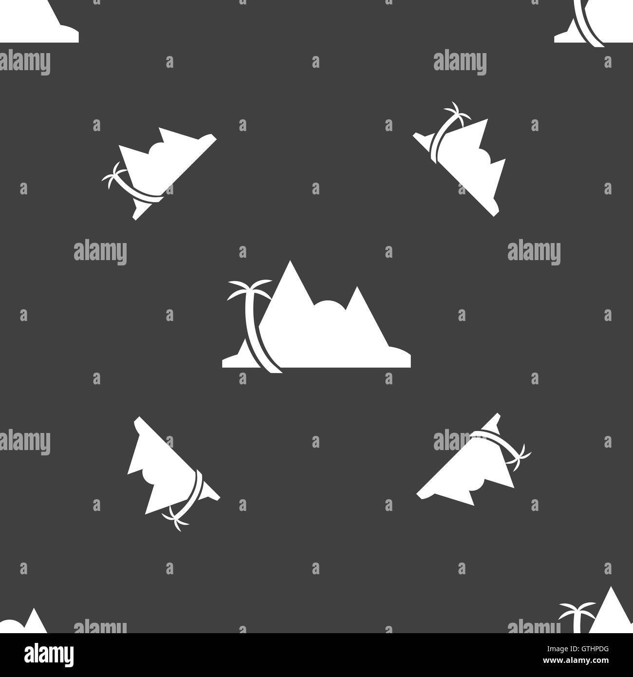 Mirage icon sign. Seamless pattern on a gray background. Vector Stock ...