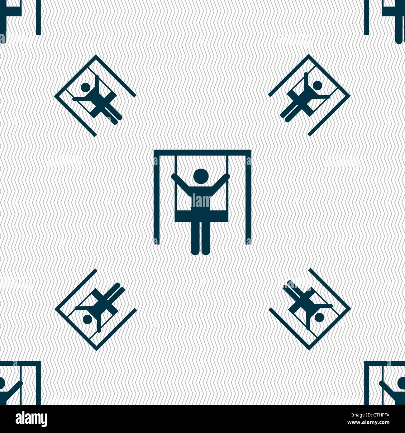 child swinging icon sign. Seamless pattern with geometric texture ...