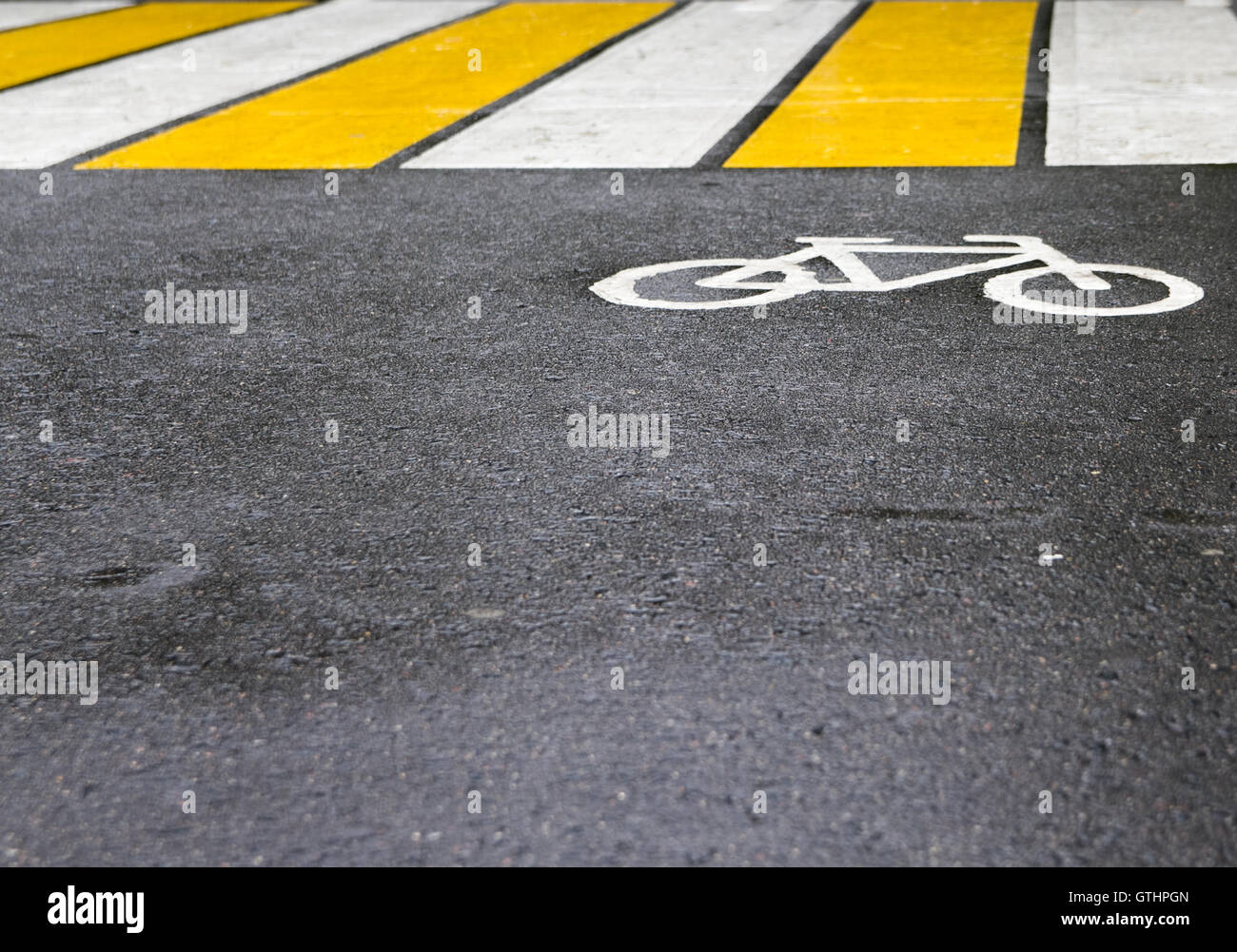 Pedestrian Bicycle Crossing Sign High Resolution Stock Photography and ...