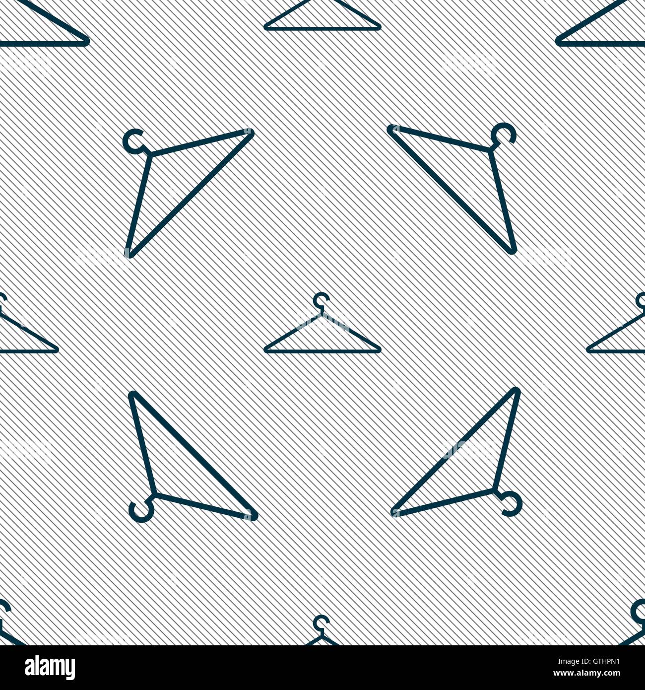 Clothes Hanger icon sign. Seamless pattern with geometric texture ...
