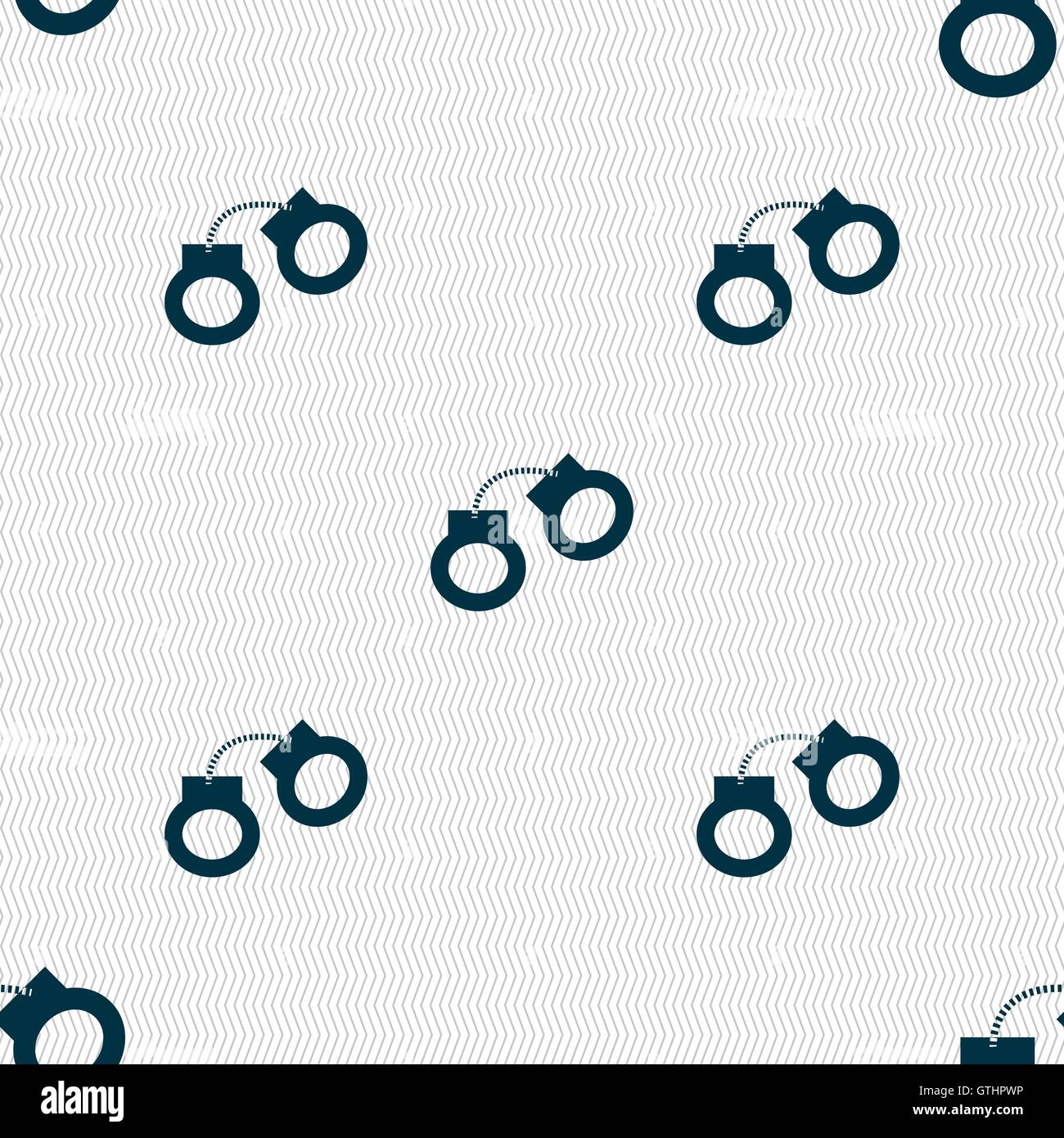 handcuffs icon sign. Seamless pattern with geometric texture. Vector ...