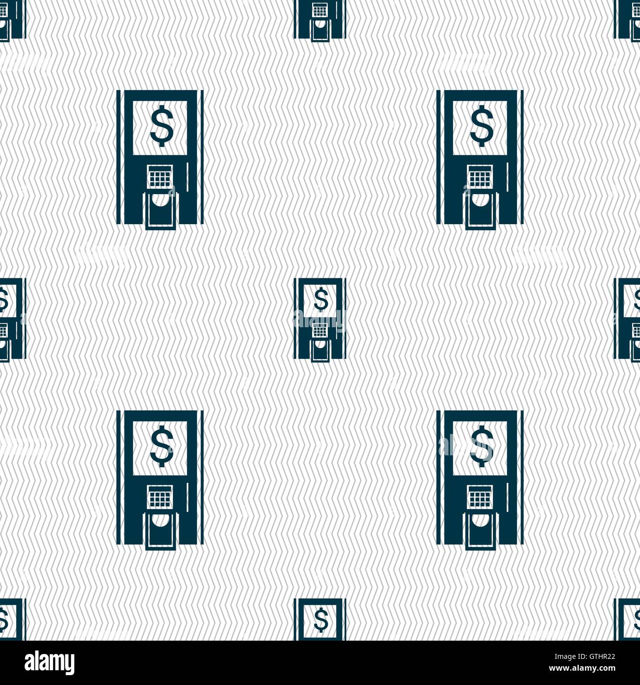 atm icon sign. Seamless pattern with geometric texture. Vector Stock ...