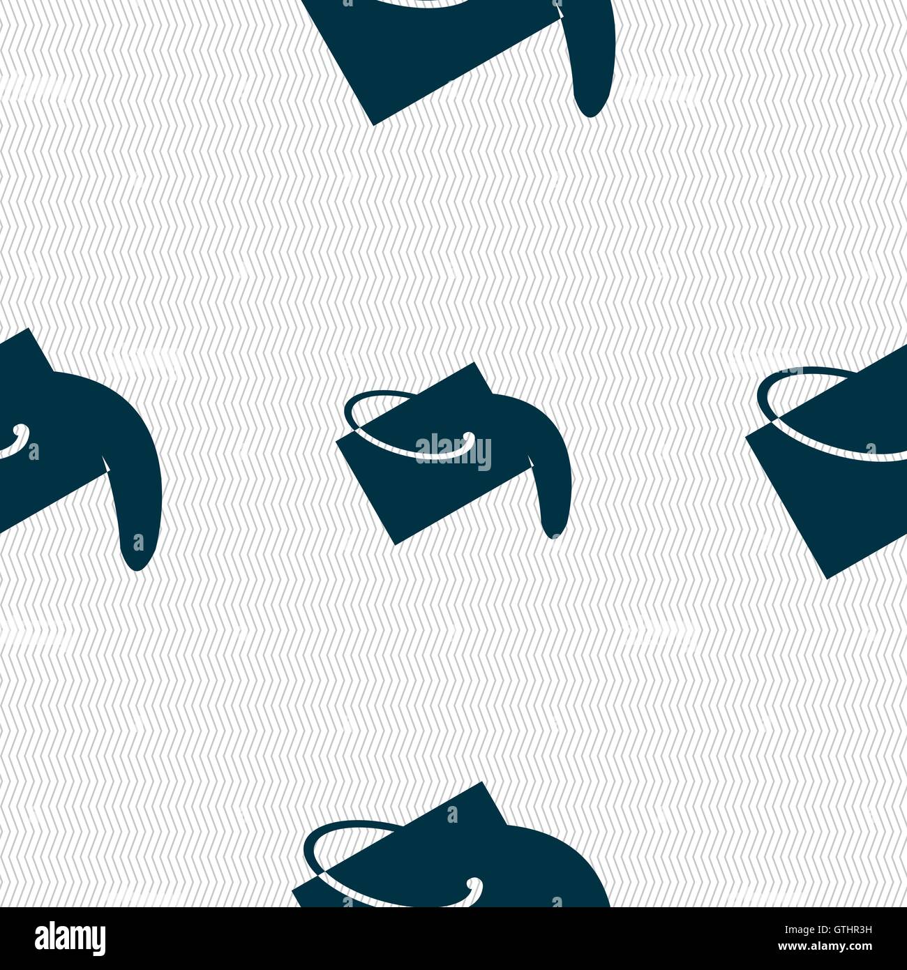 Paint bucket icon sign. Seamless pattern with geometric texture. Vector ...