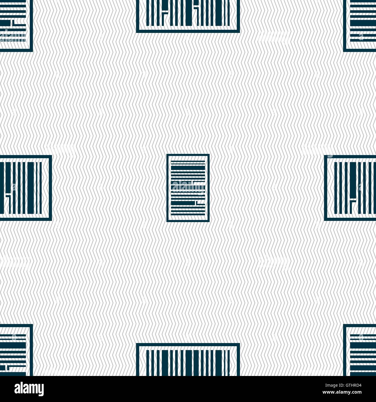 Barcode Icon sign. Seamless pattern with geometric texture. Vector ...
