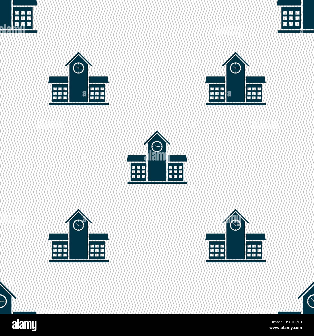 School Professional Icon sign. Seamless pattern with geometric texture ...