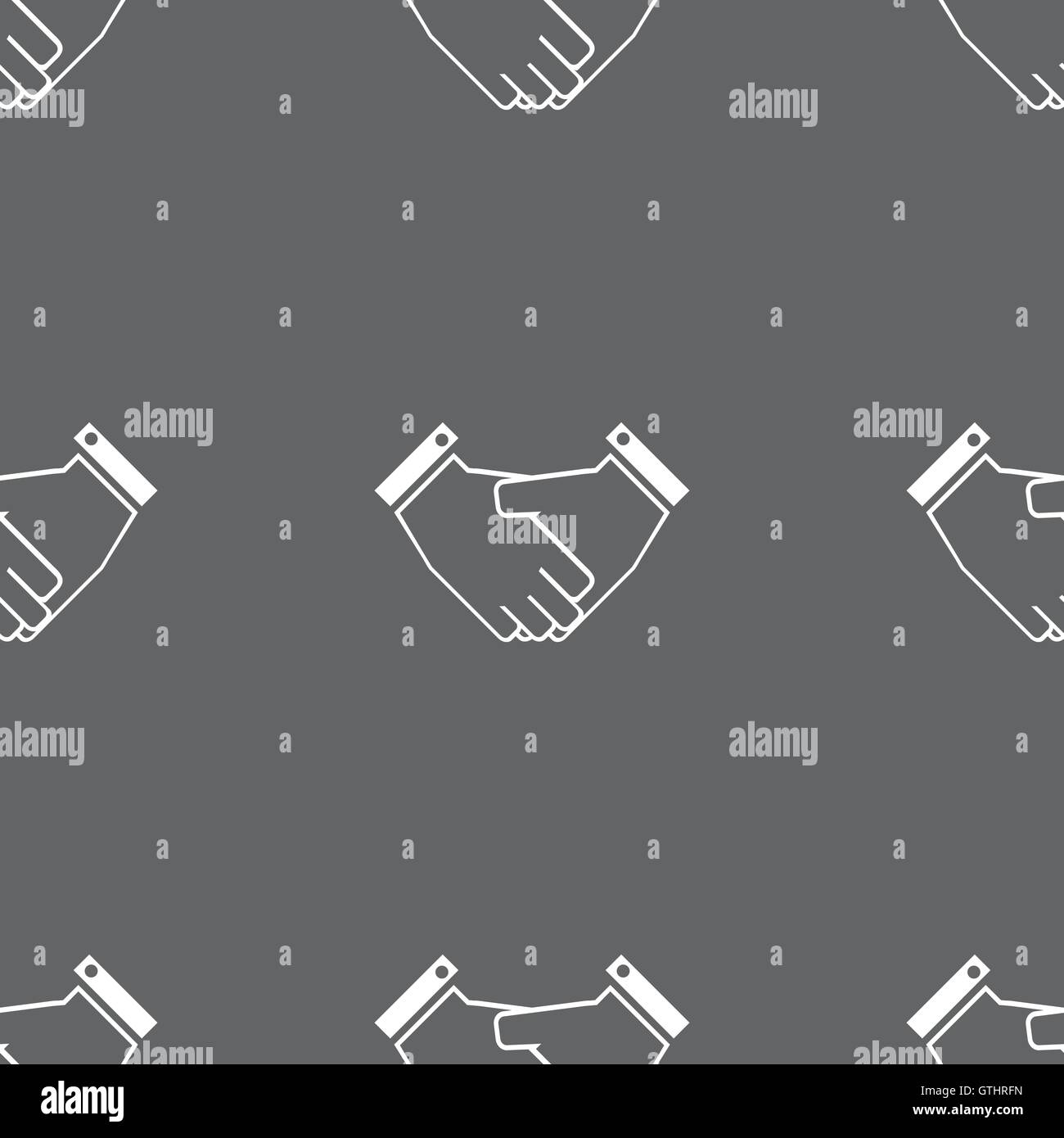 Handshake icon sign. Seamless pattern on a gray background. Vector ...