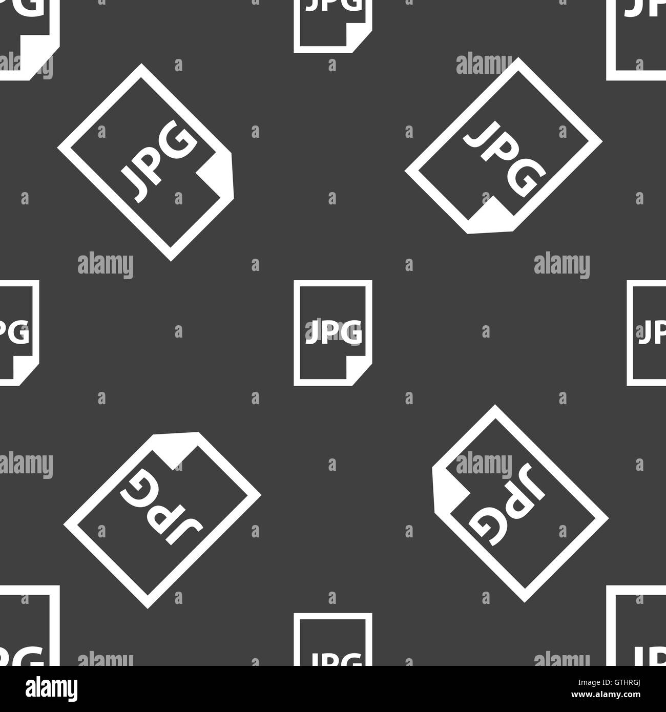 Jpg file icon sign. Seamless pattern on a gray background. Vector Stock ...