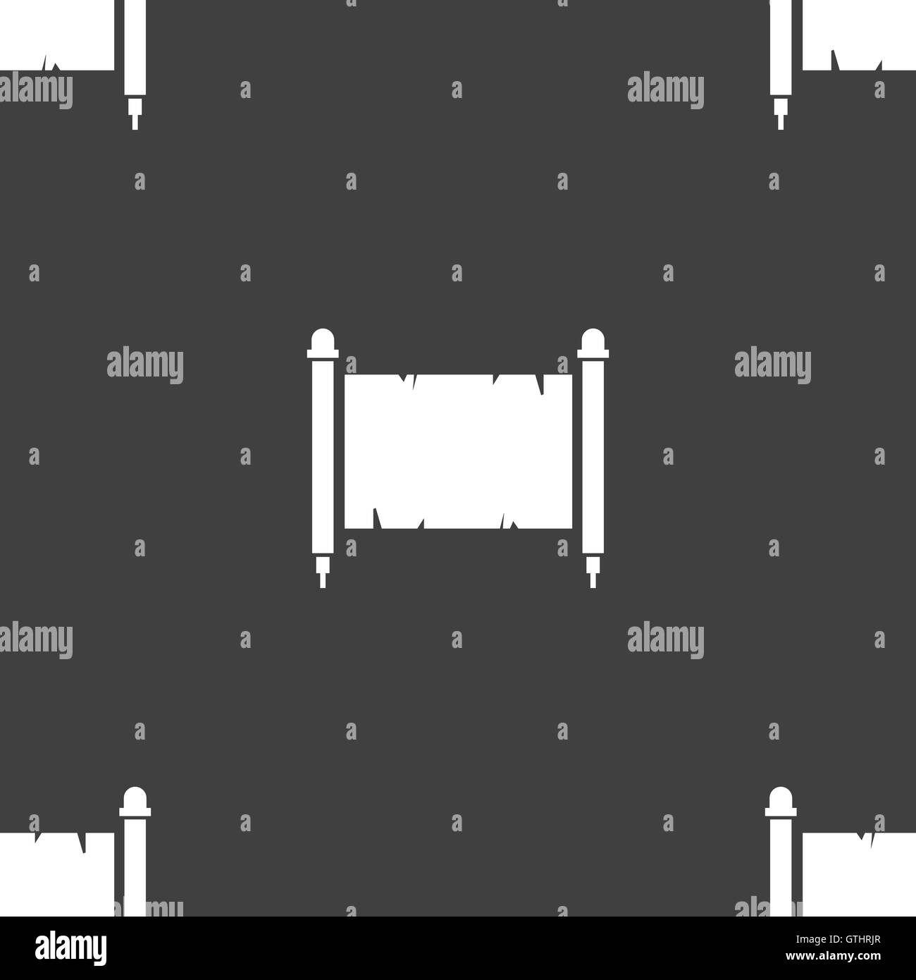 Ancient parchment sheet of paper sign. Seamless pattern on a gray ...