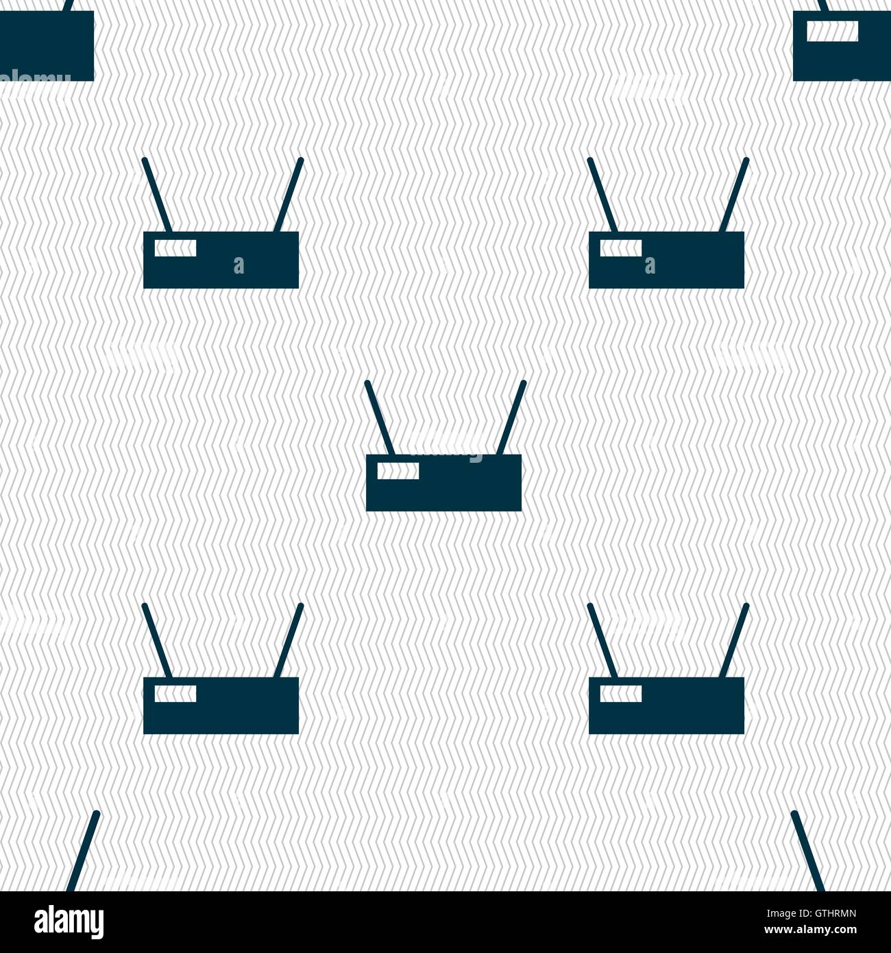 Wi-Fi Icon sign. Seamless pattern with geometric texture. Vector Stock ...