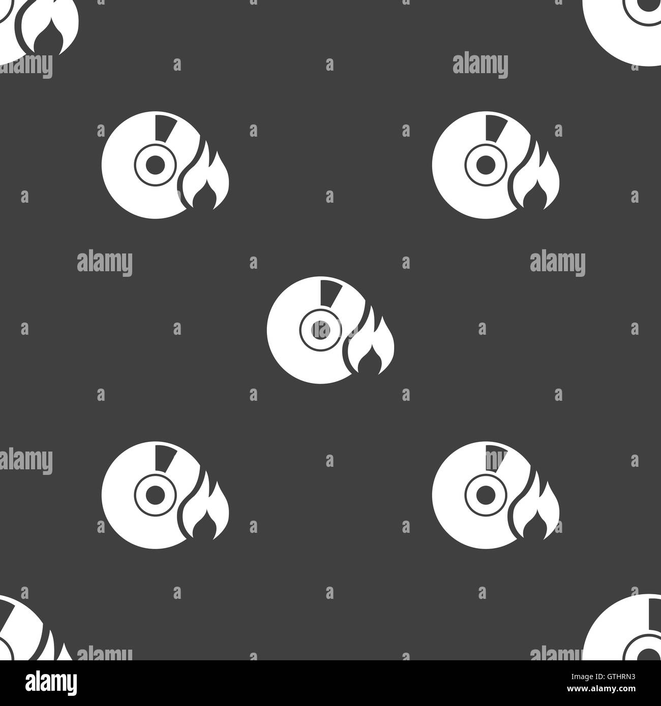 CD icon sign. Seamless pattern on a gray background. Vector Stock ...