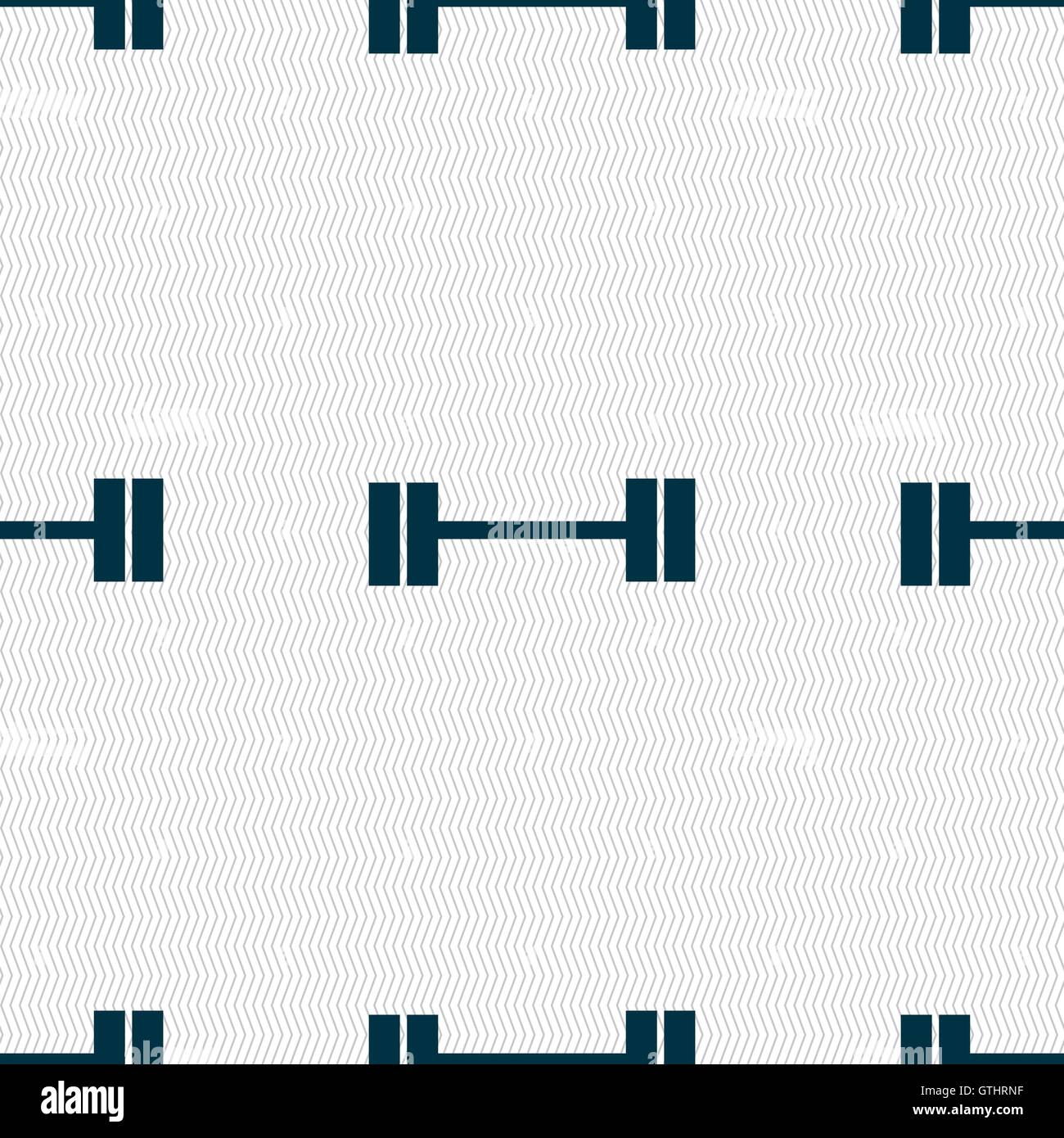 Dumbbell icon sign. Seamless pattern with geometric texture. Vector ...