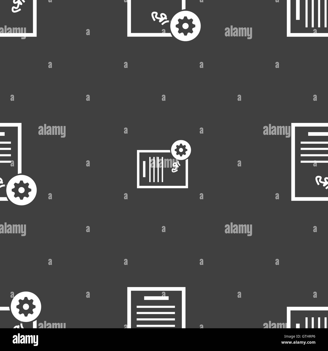 certificate icon sign. Seamless pattern on a gray background. Vector ...